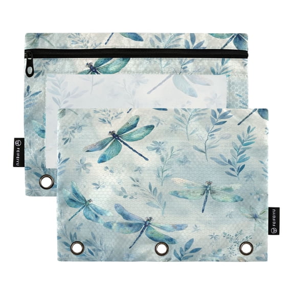 2 Pack Flip Folders with Clear PVC Window Binder Pouches 3-Ring Binder ...
