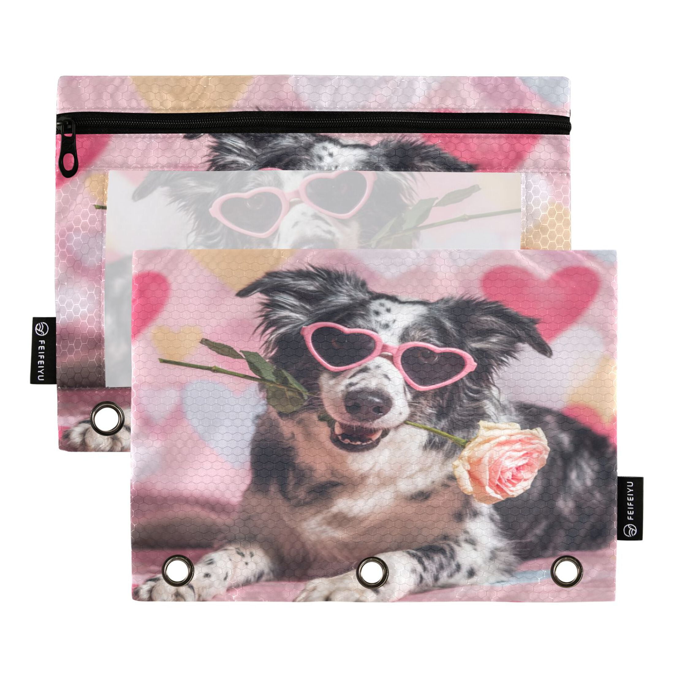 2 Pack Flip Folders with Clear PVC Window Binder Pouches 3-Ring Binder ...