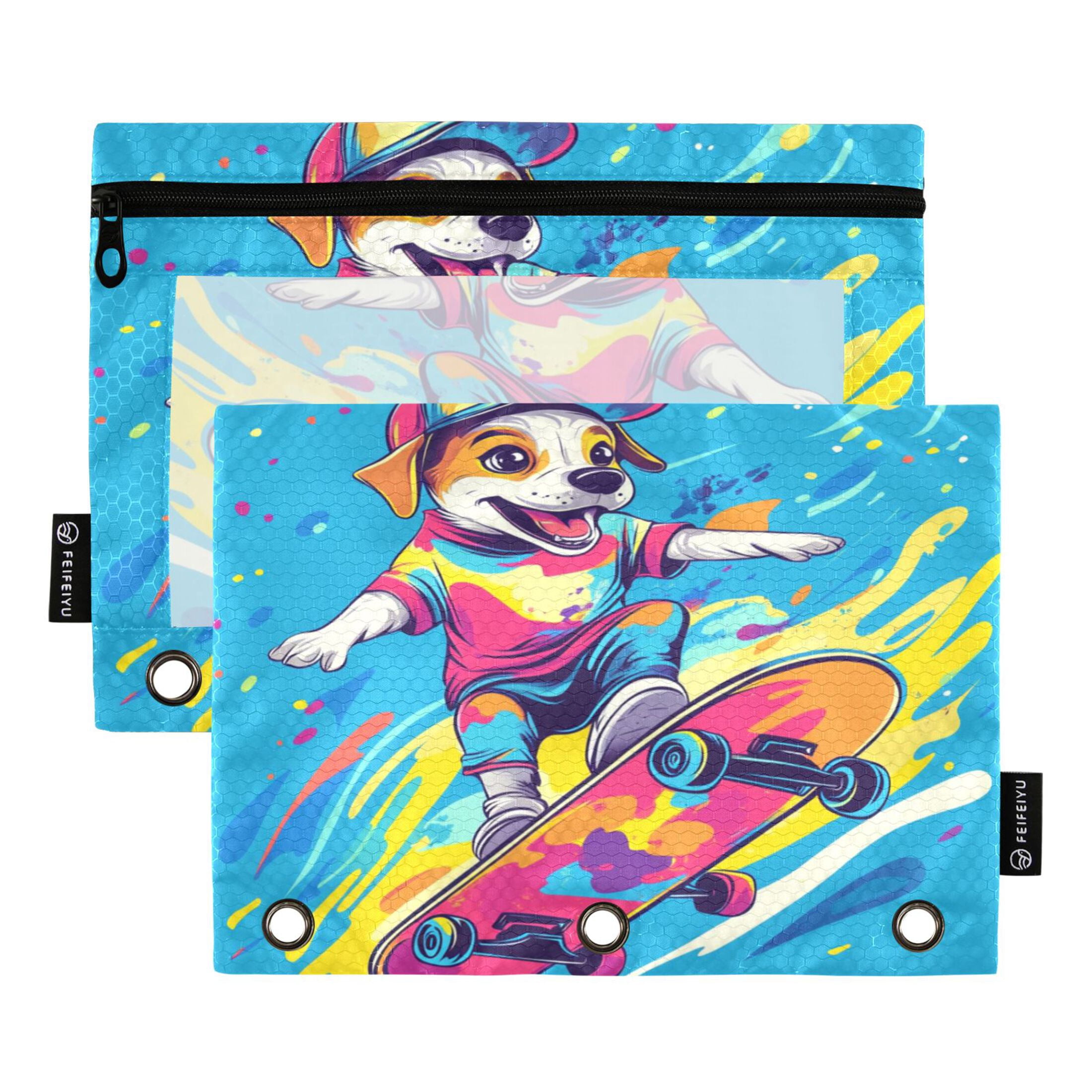 2 Pack Flip Folders with Clear PVC Window Binder Pouches 3-Ring Binder ...