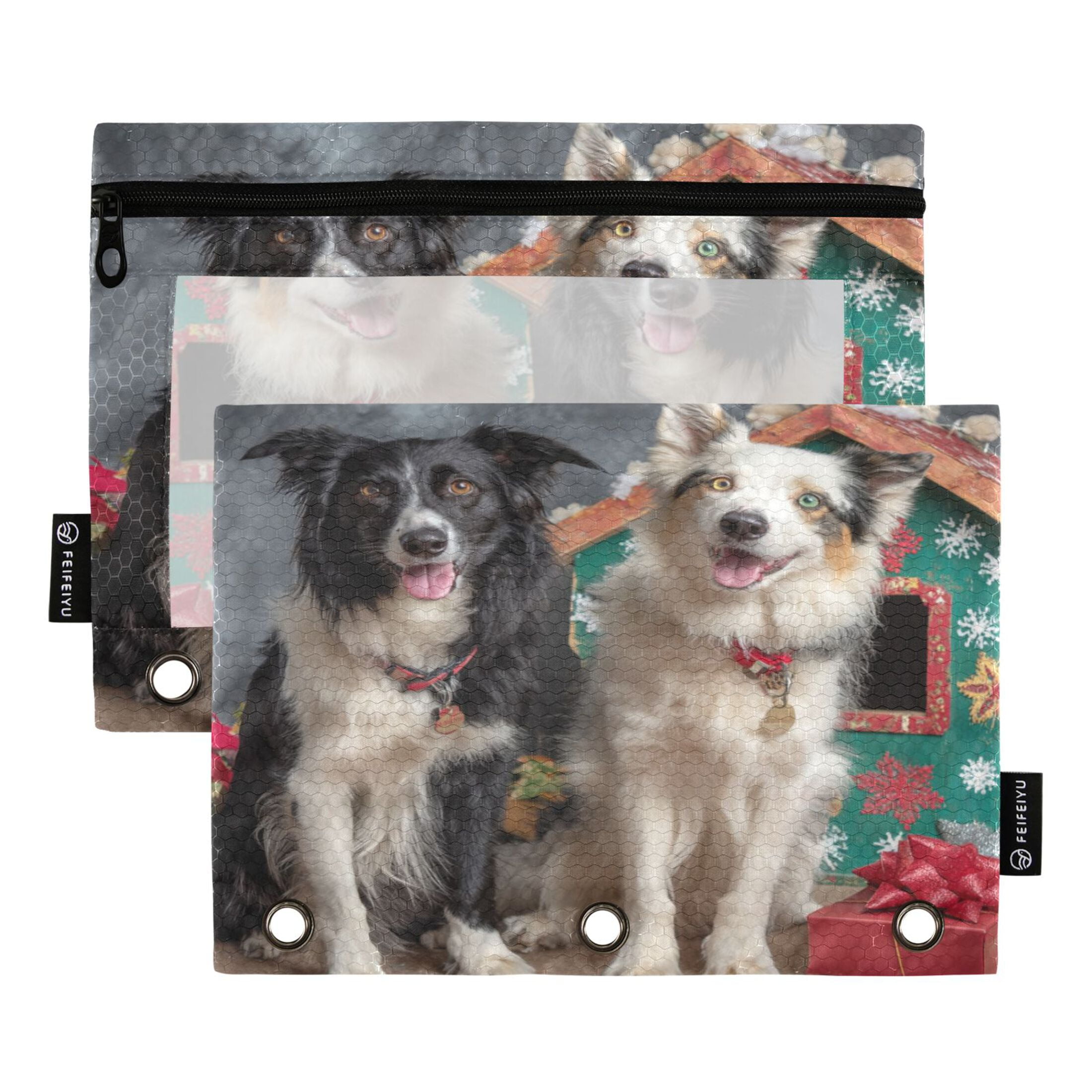 2 Pack Flip Folders with Clear PVC Window Binder Pouches 3-Ring Binder ...