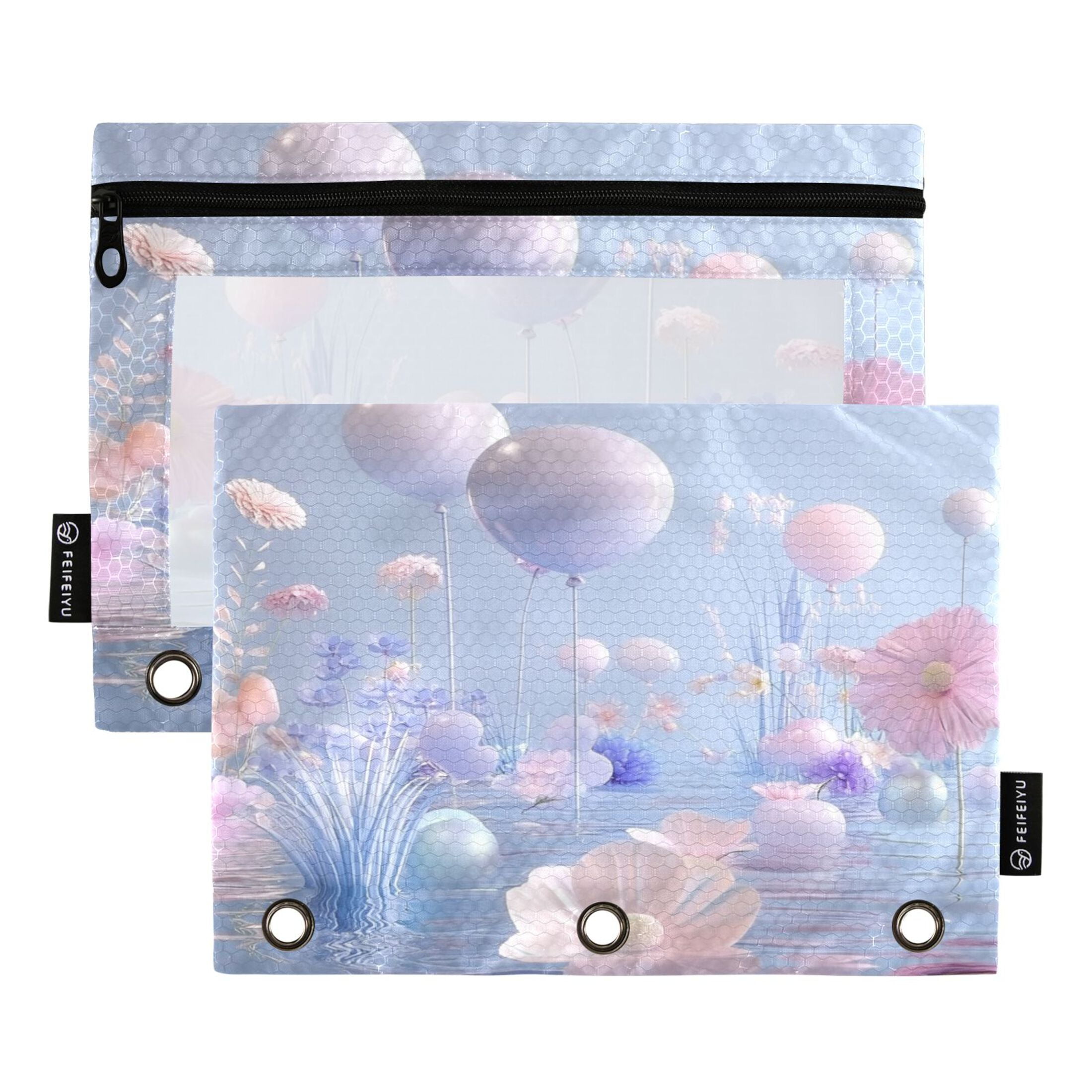 2 Pack Flip Folders with Clear PVC Window Binder Pouches 3-Ring Binder ...