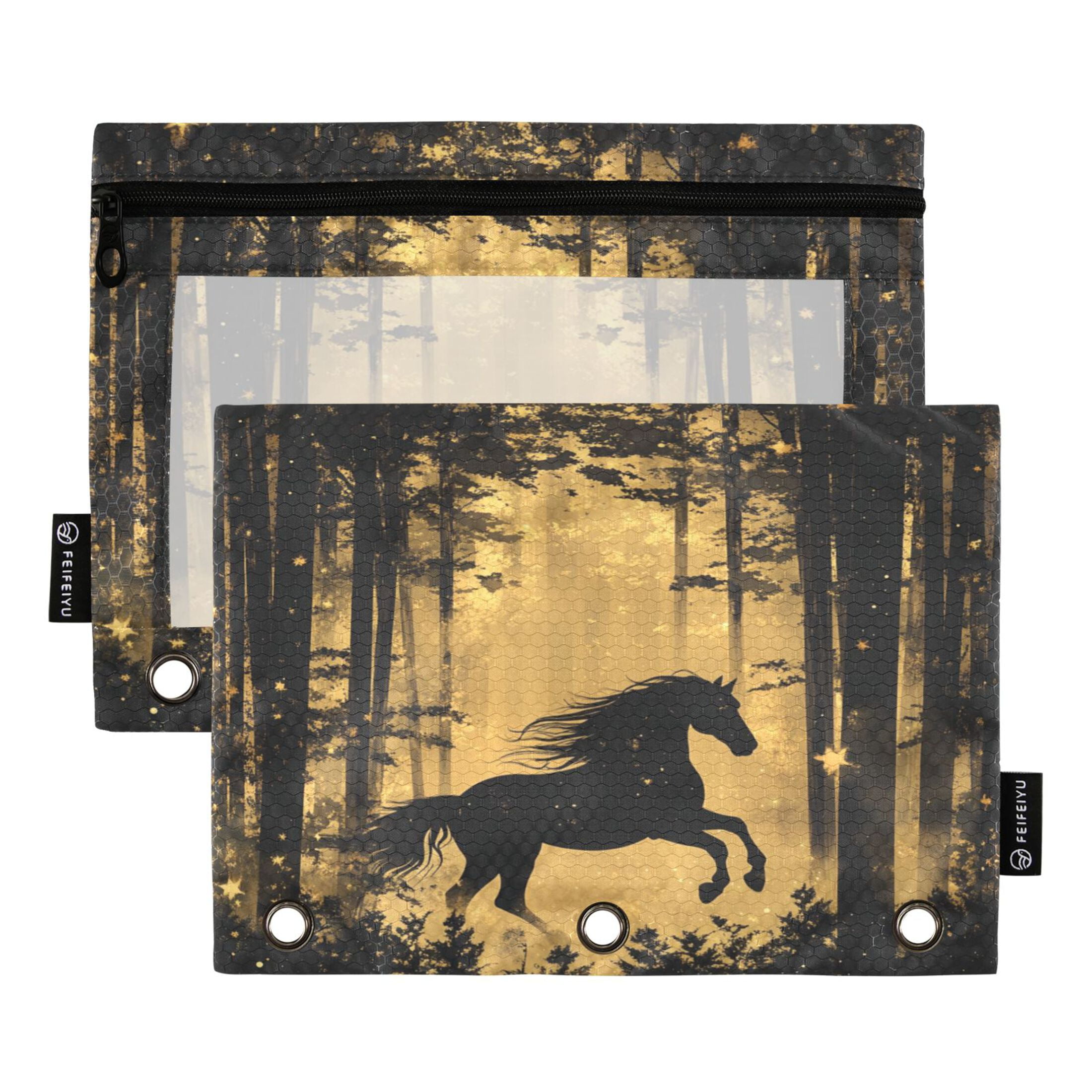 2 Pack Flip Folders with Clear PVC Window Binder Pouches 3-Ring Binder ...