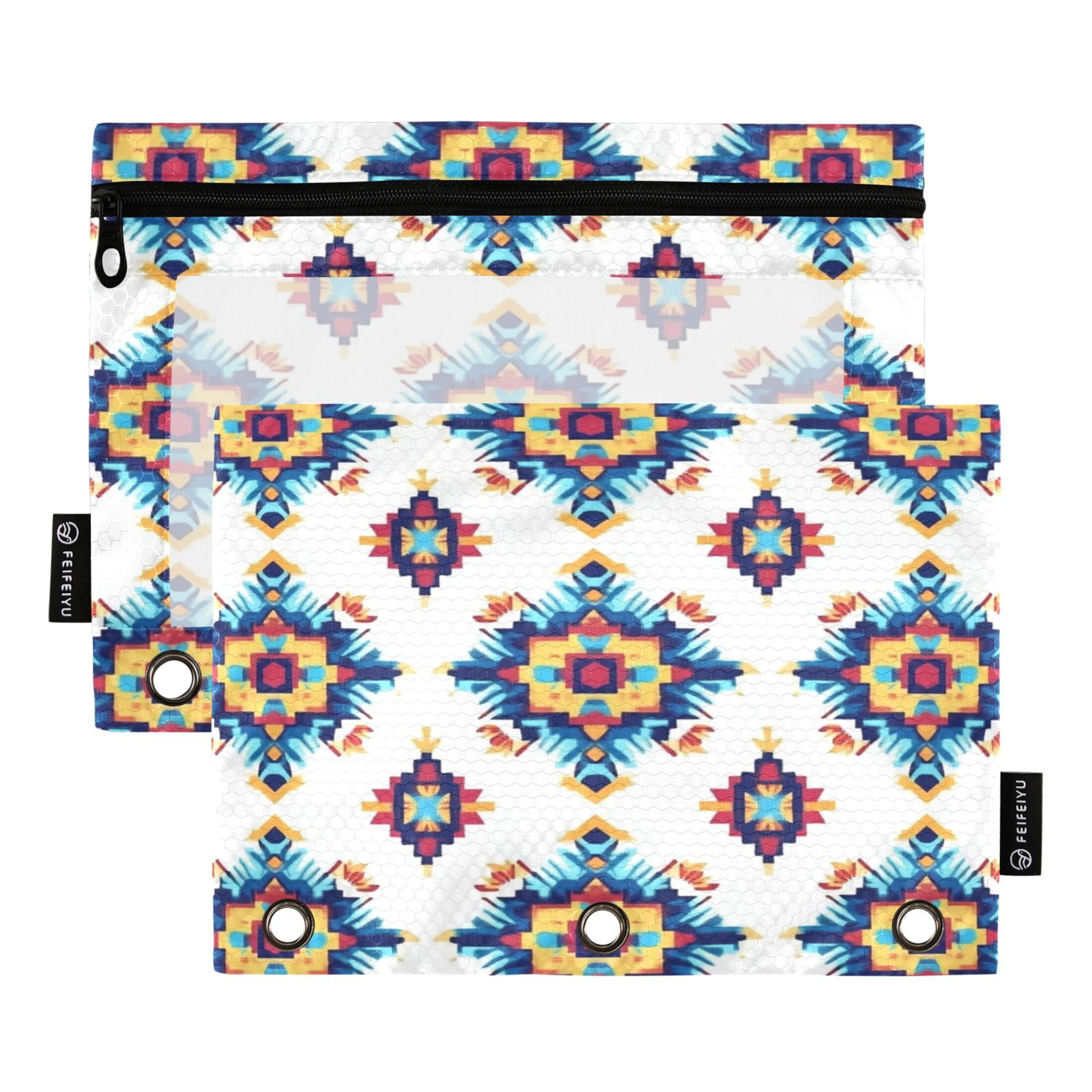 2 Pack Flip Folders with Clear PVC Window Binder Pouches 3-Ring Binder ...