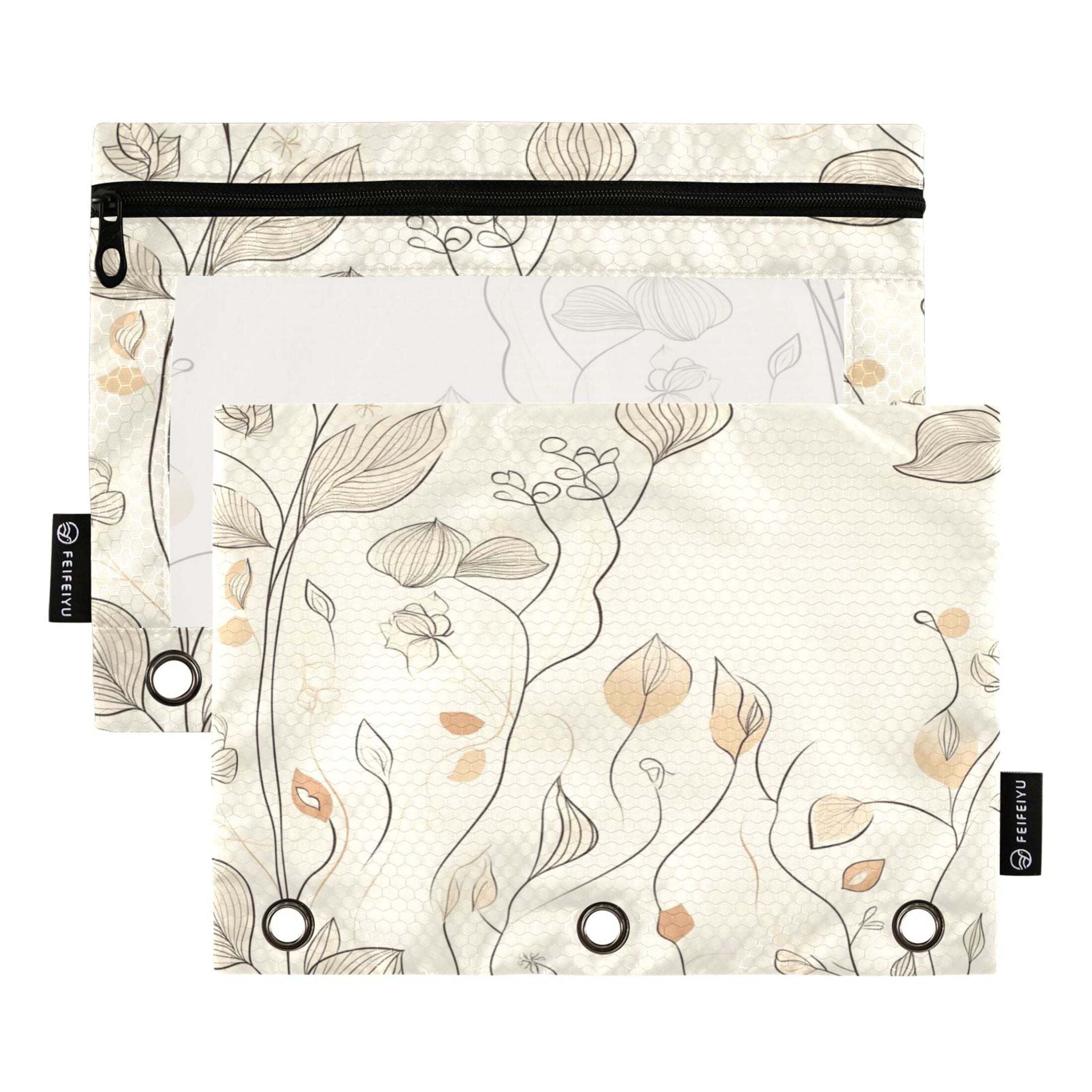 2 Pack Flip Folders with Clear PVC Window Binder Pouches 3-Ring Binder ...