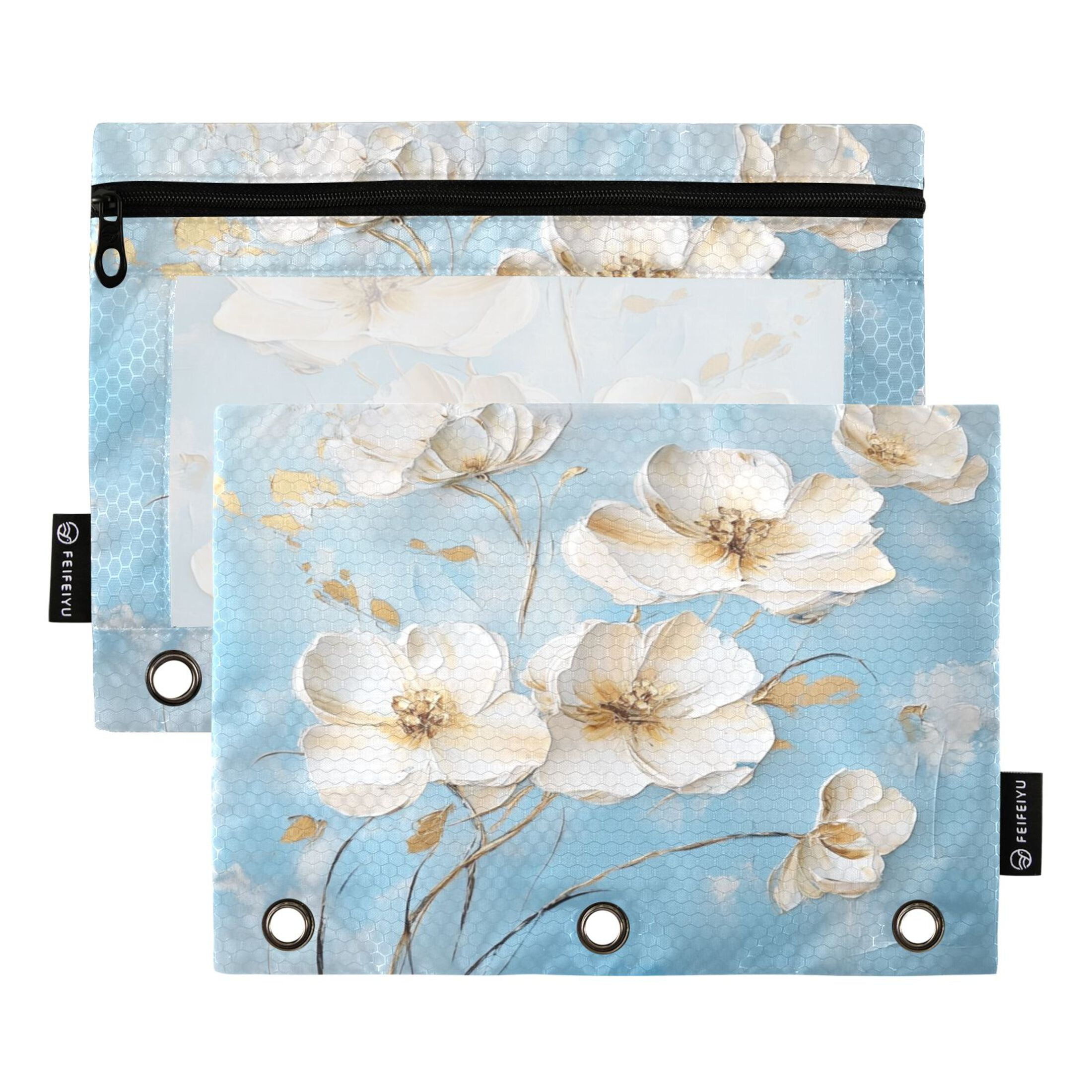 2 Pack Flip Folders with Clear PVC Window Binder Pouches 3-Ring Binder ...