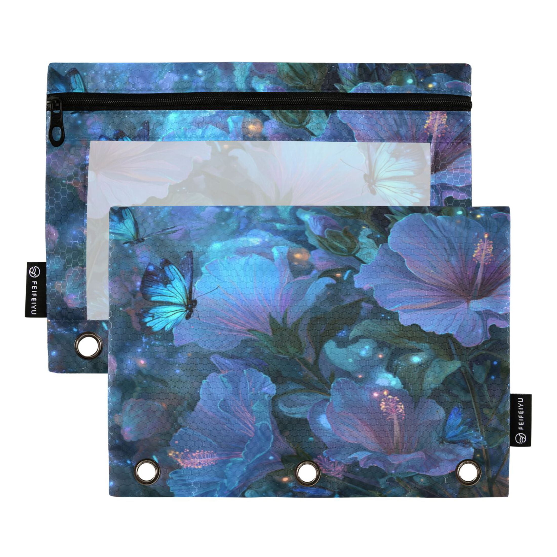 2 Pack Flip Folders with Clear PVC Window Binder Pouches 3-Ring Binder ...