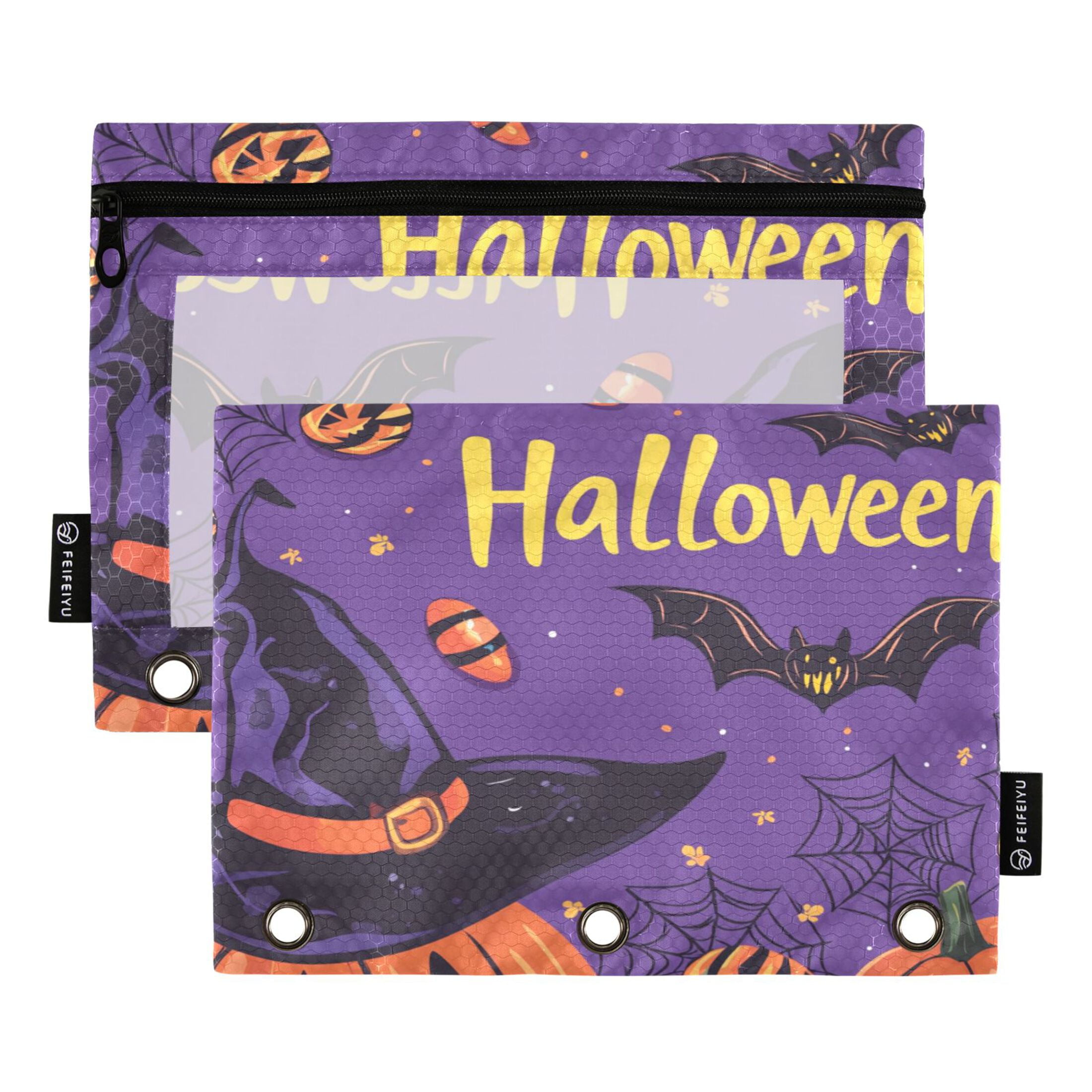 2 Pack Flip Folders with Clear PVC Window Binder Pouches 3-Ring Binder ...