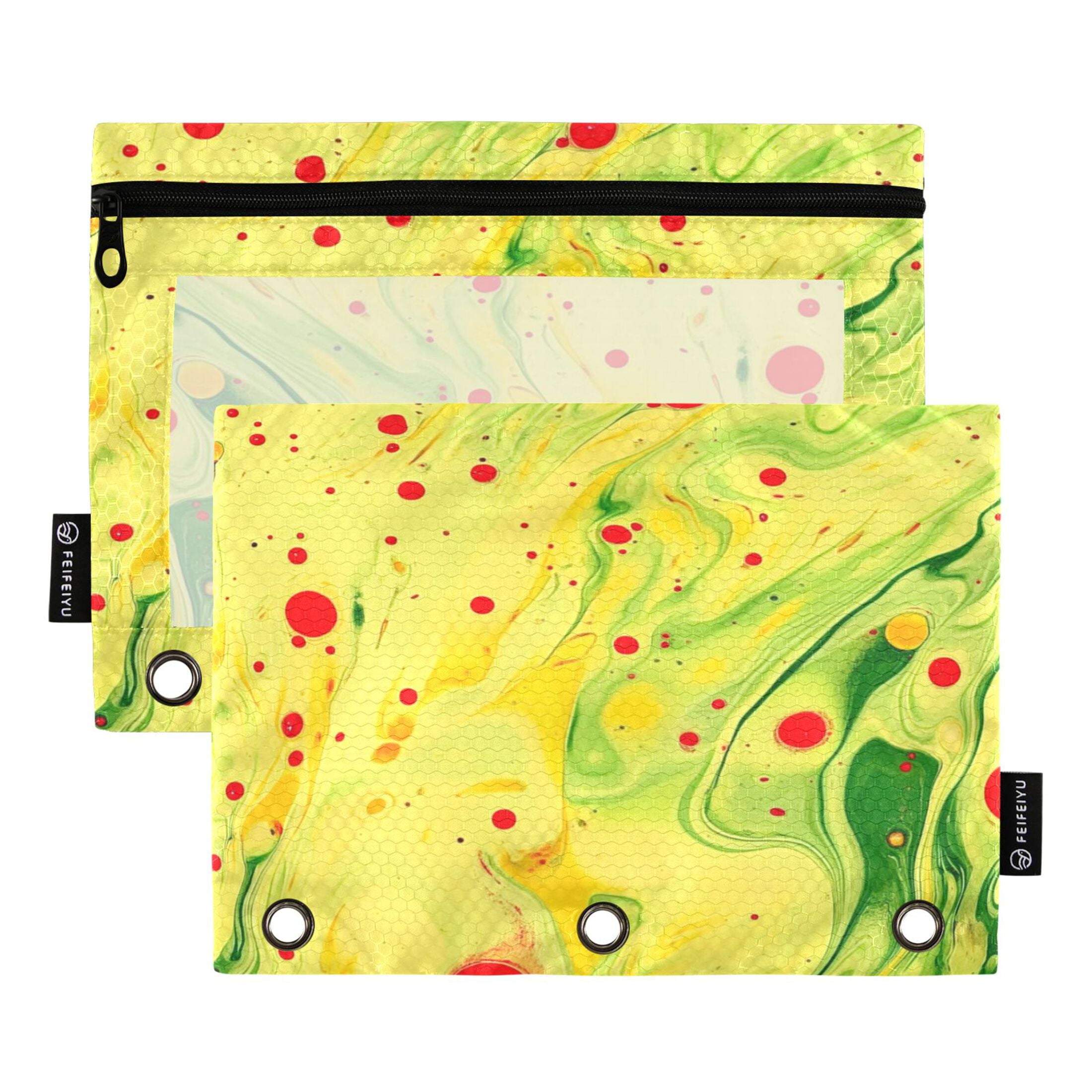 2 Pack Flip Folders with Clear PVC Window Binder Pouches 3-Ring Binder ...