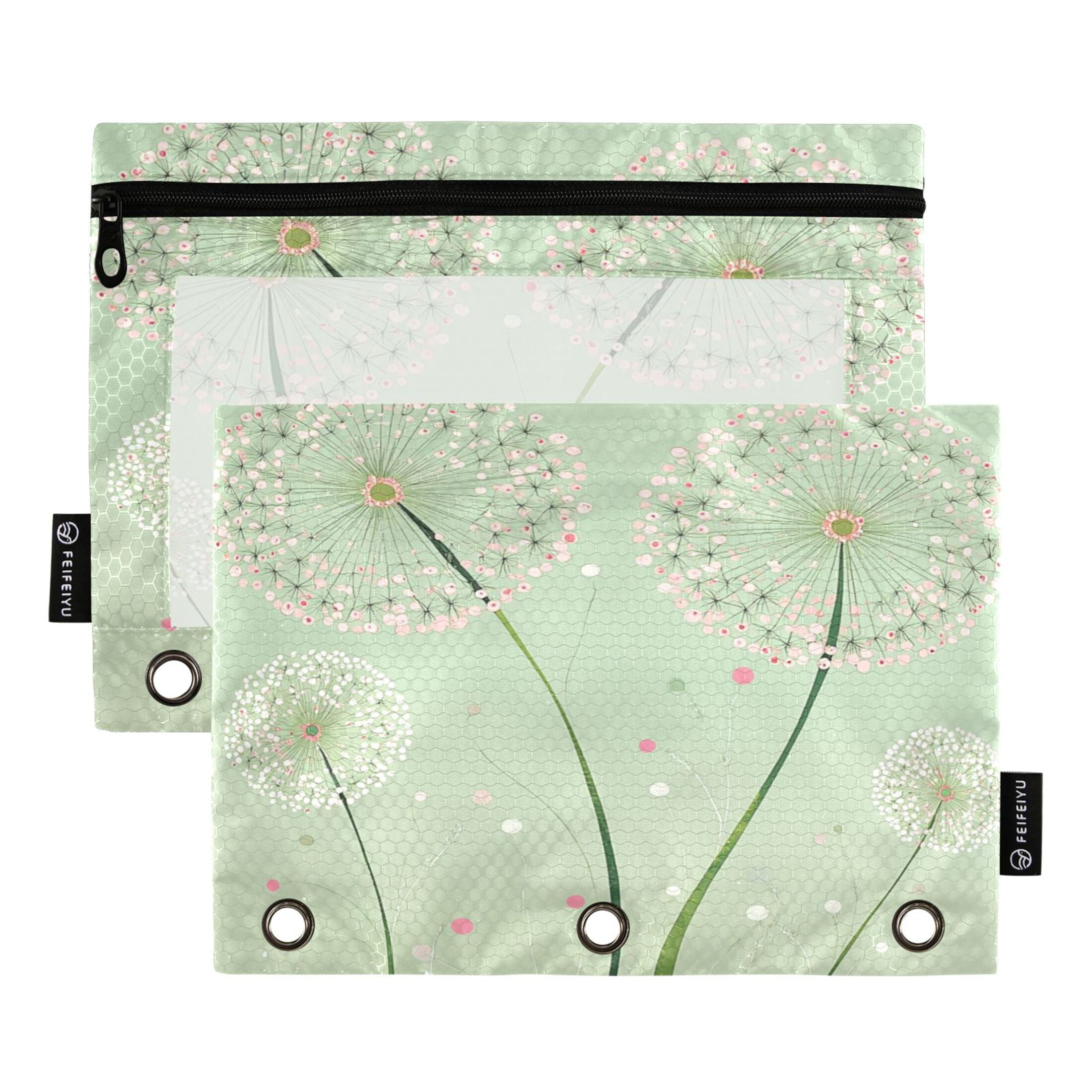 2 Pack Flip Folders with Clear PVC Window Binder Pouches 3-Ring Binder ...