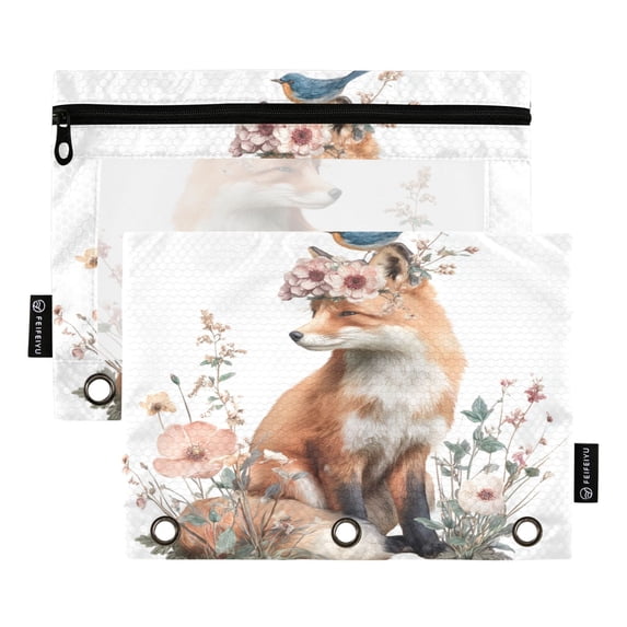 2 Pack Flip Folders with Clear PVC Window Binder Pouches 3-Ring Binder ...