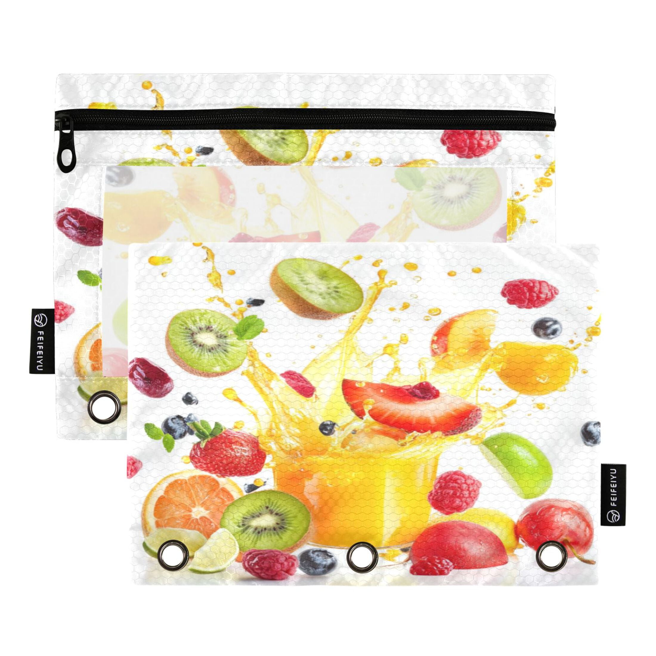 2 Pack Flip Folders with Clear PVC Window Binder Pouches 3-Ring Binder ...