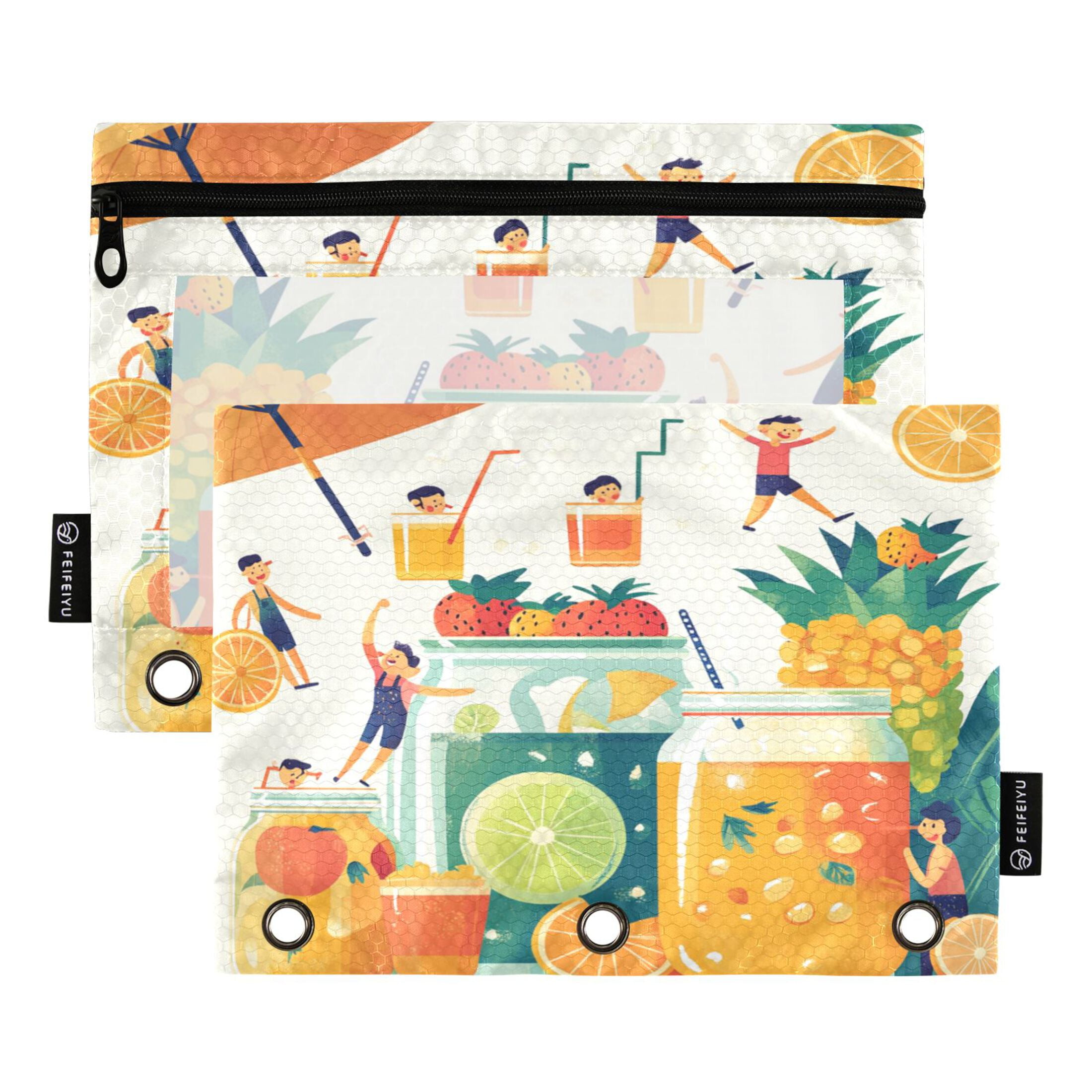 2 Pack Flip Folders with Clear PVC Window Binder Pouches 3-Ring Binder ...