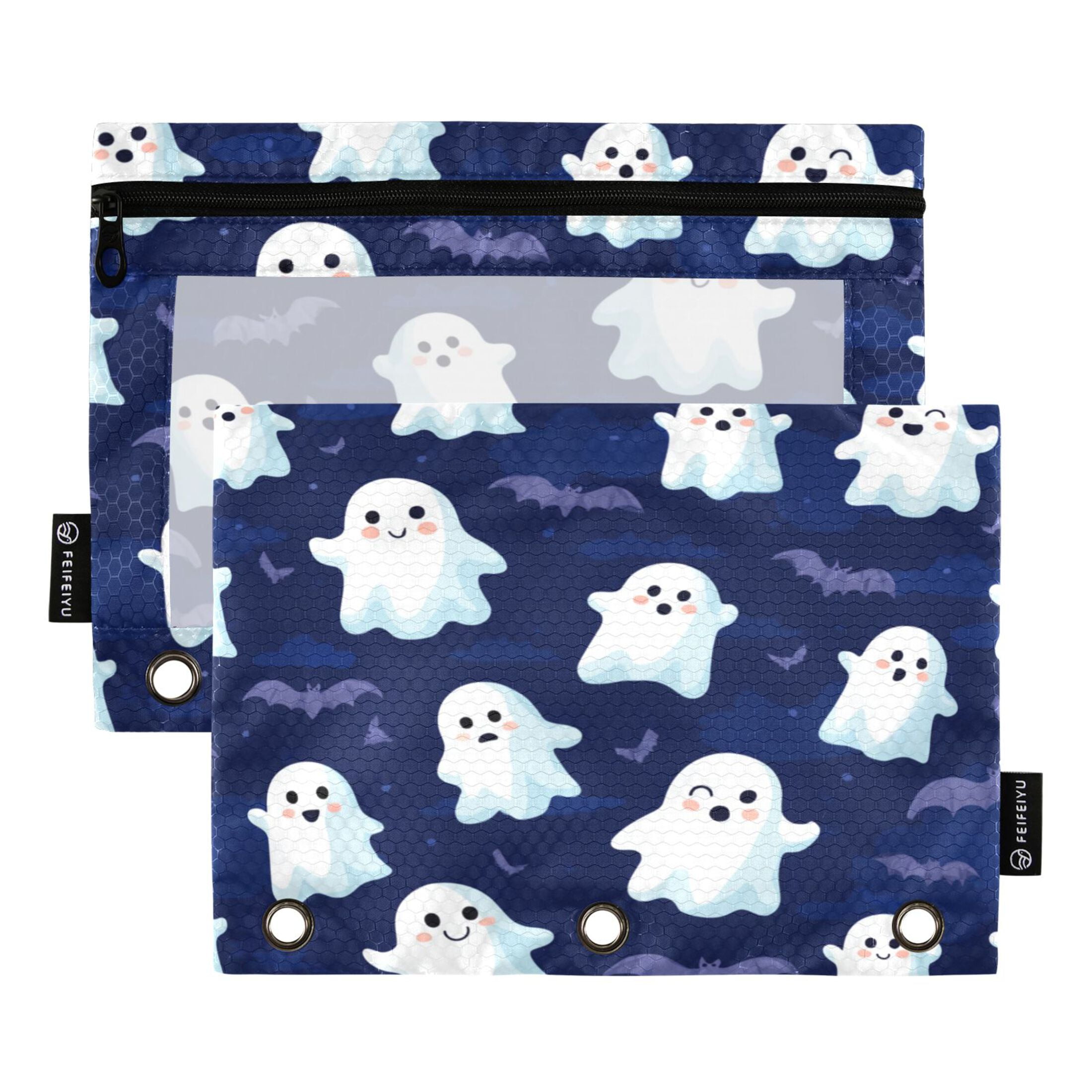 2 Pack Flip Folders with Clear PVC Window Binder Pouches 3-Ring Binder ...