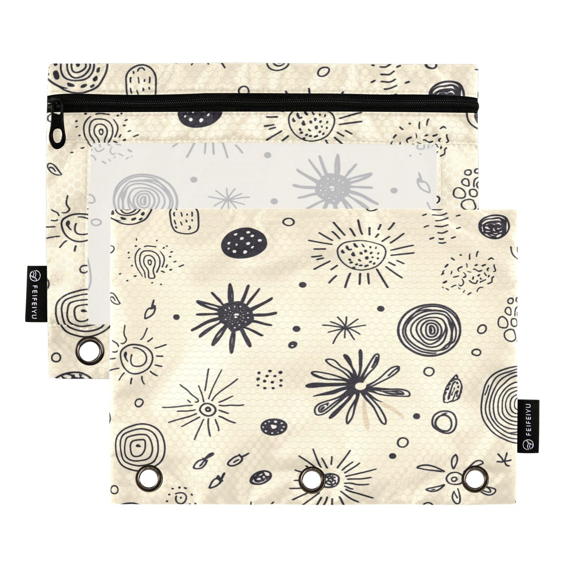 2 Pack Flip Folders with Clear PVC Window Binder Pouches 3-Ring Binder ...