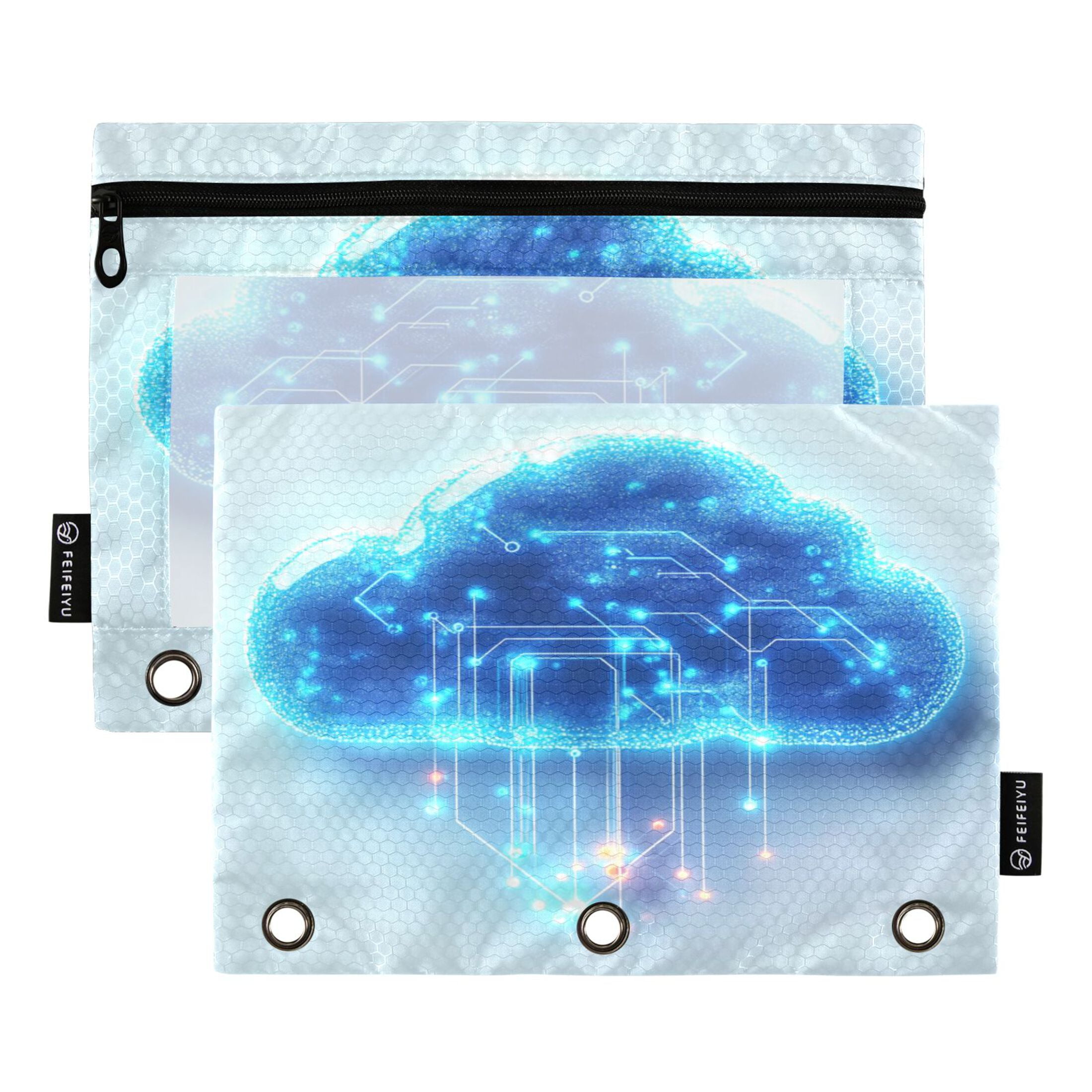 2 Pack Flip Folders with Clear PVC Window Binder Pouches 3-Ring Binder ...