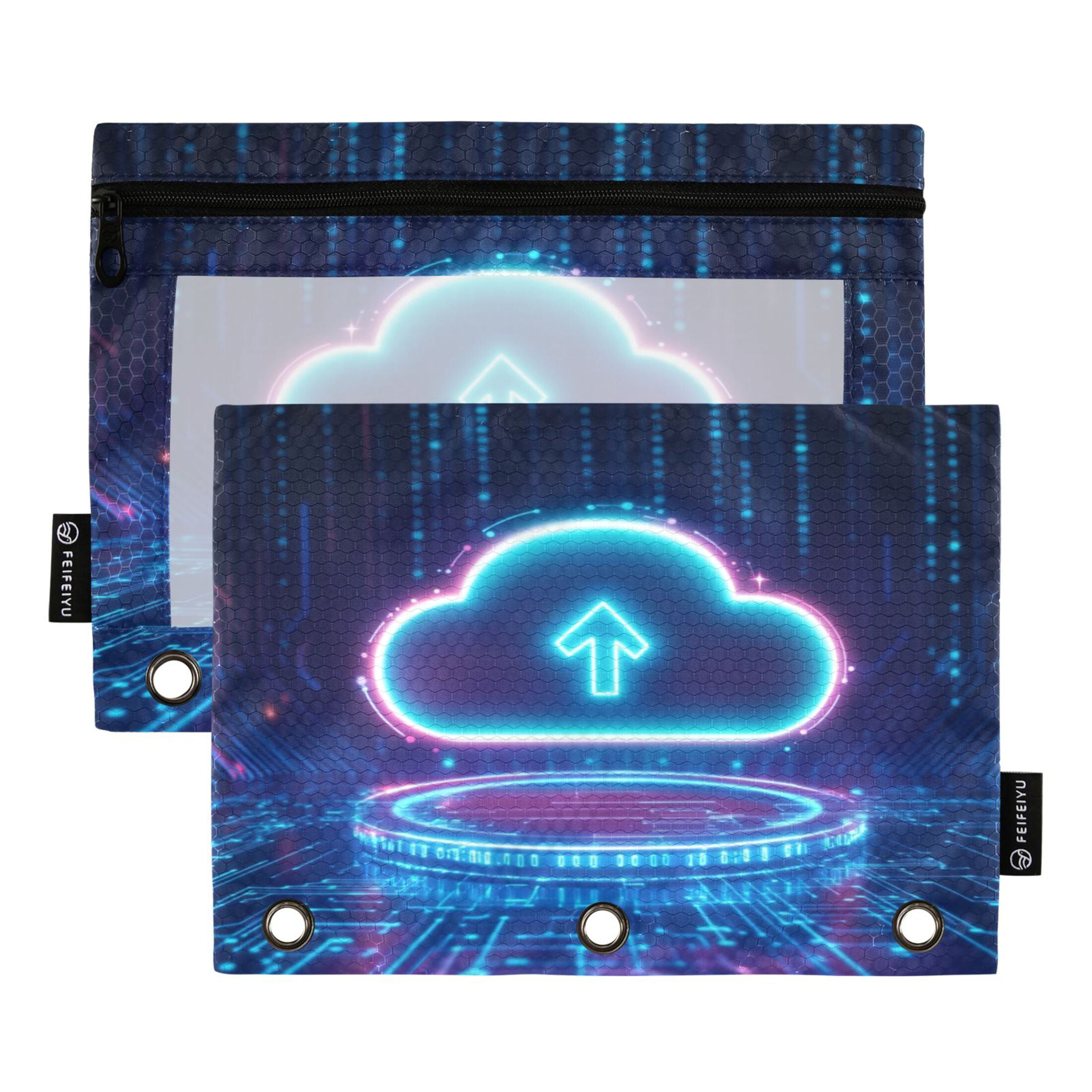 2 Pack Flip Folders with Clear PVC Window Binder Pouches 3-Ring Binder ...