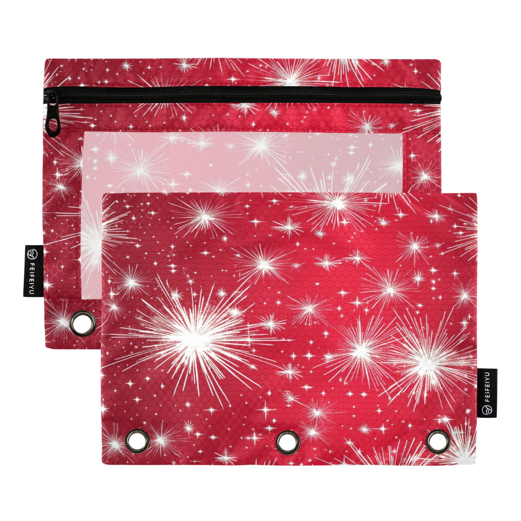 2 Pack Flip Folders with Clear PVC Window Binder Pouches 3-Ring Binder ...