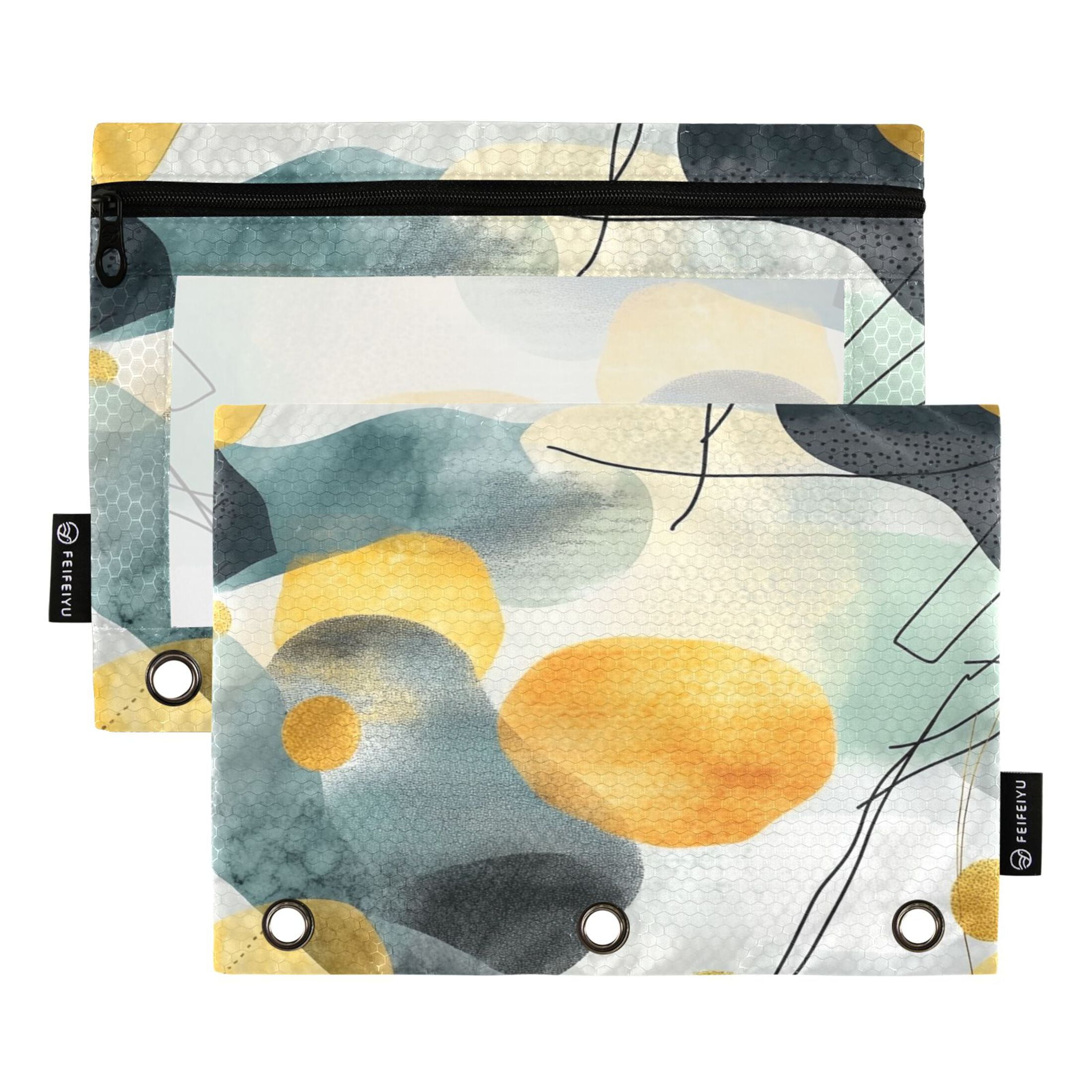 2 Pack Flip Folders with Clear PVC Window Binder Pouches 3-Ring Binder ...