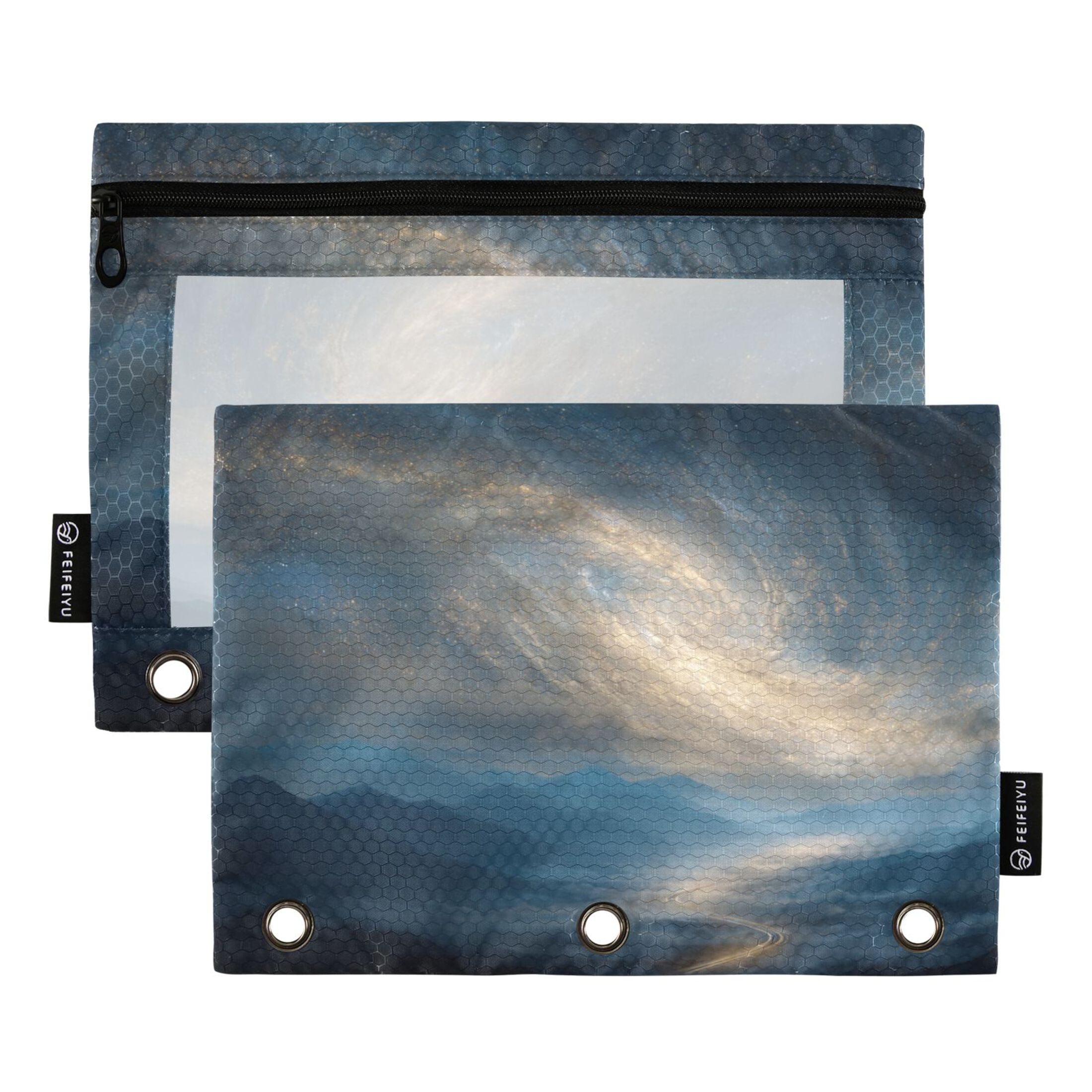 2 Pack Flip Folders with Clear PVC Window Binder Pouches 3-Ring Binder ...