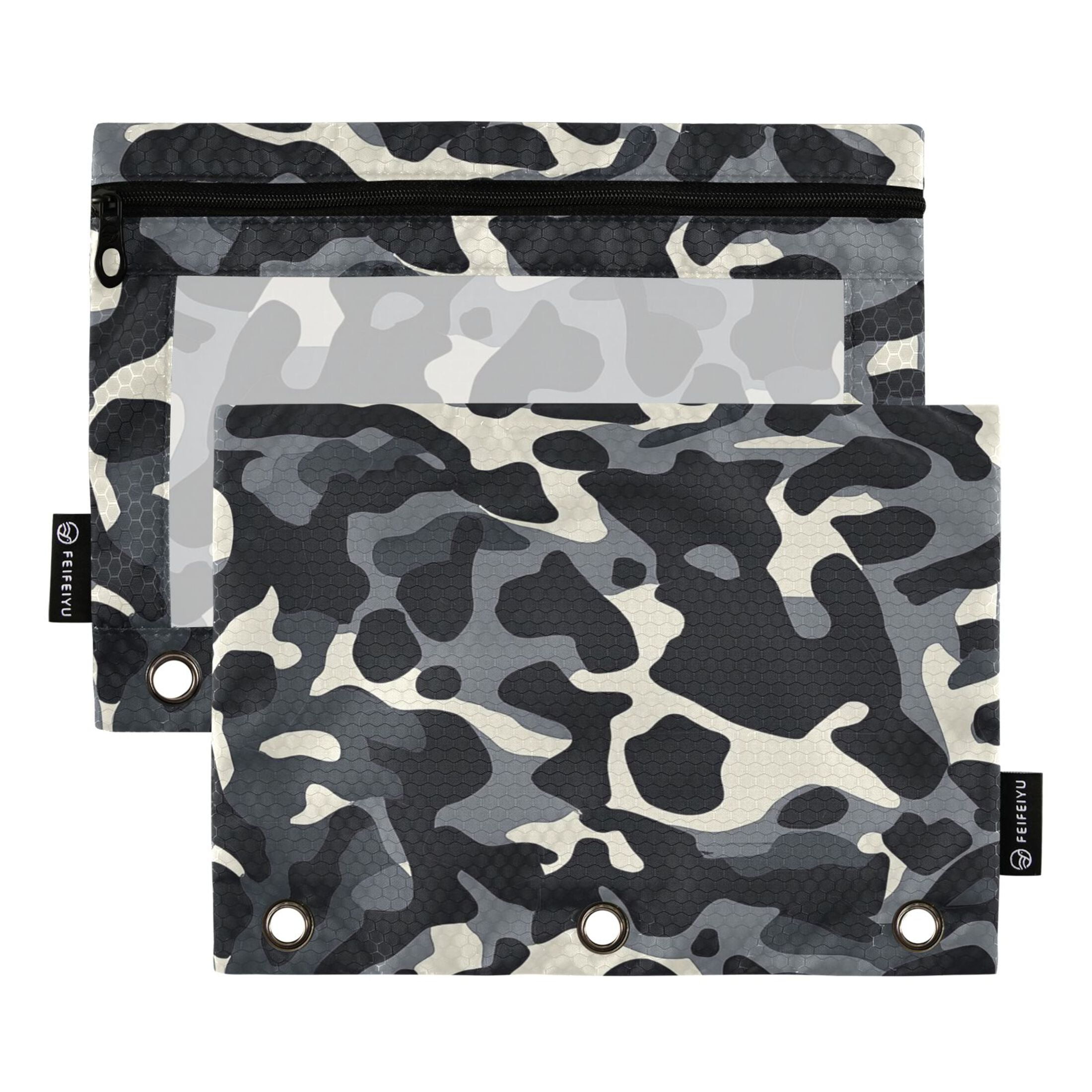 2 Pack Flip Folders with Clear PVC Window Binder Pouches 3-Ring Binder ...