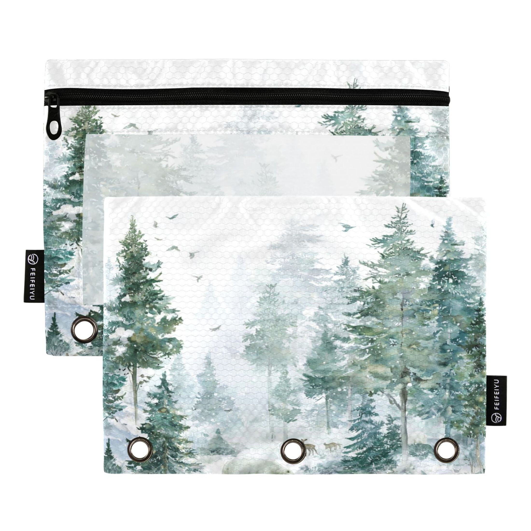 2 Pack Flip Folders with Clear PVC Window Binder Pouches 3-Ring Binder ...