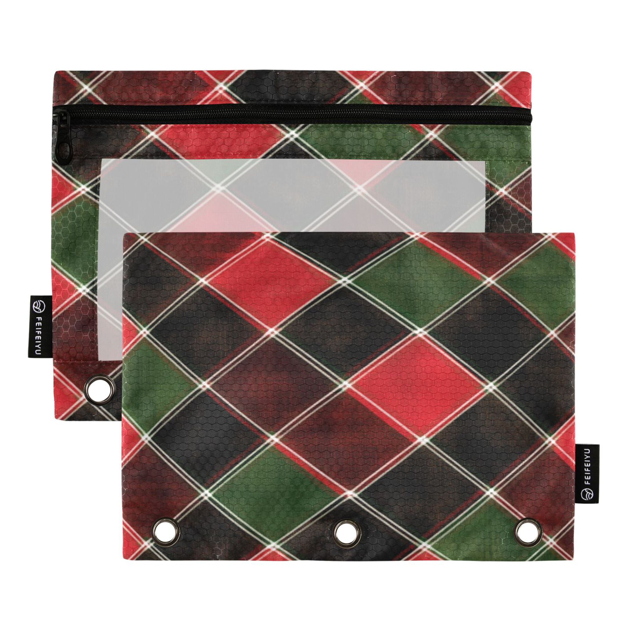 2 Pack Flip Folders with Clear PVC Window Binder Pouches 3-Ring Binder ...