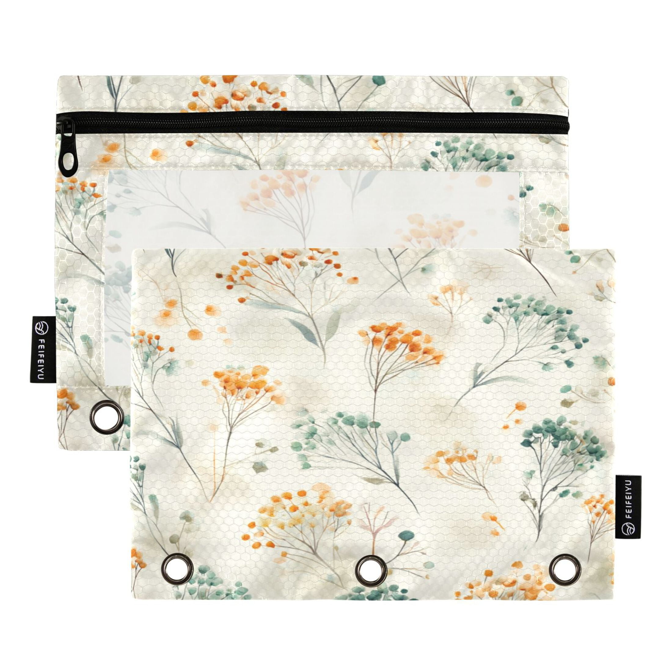 2 Pack Flip Folders with Clear PVC Window Binder Pouches 3-Ring Binder ...