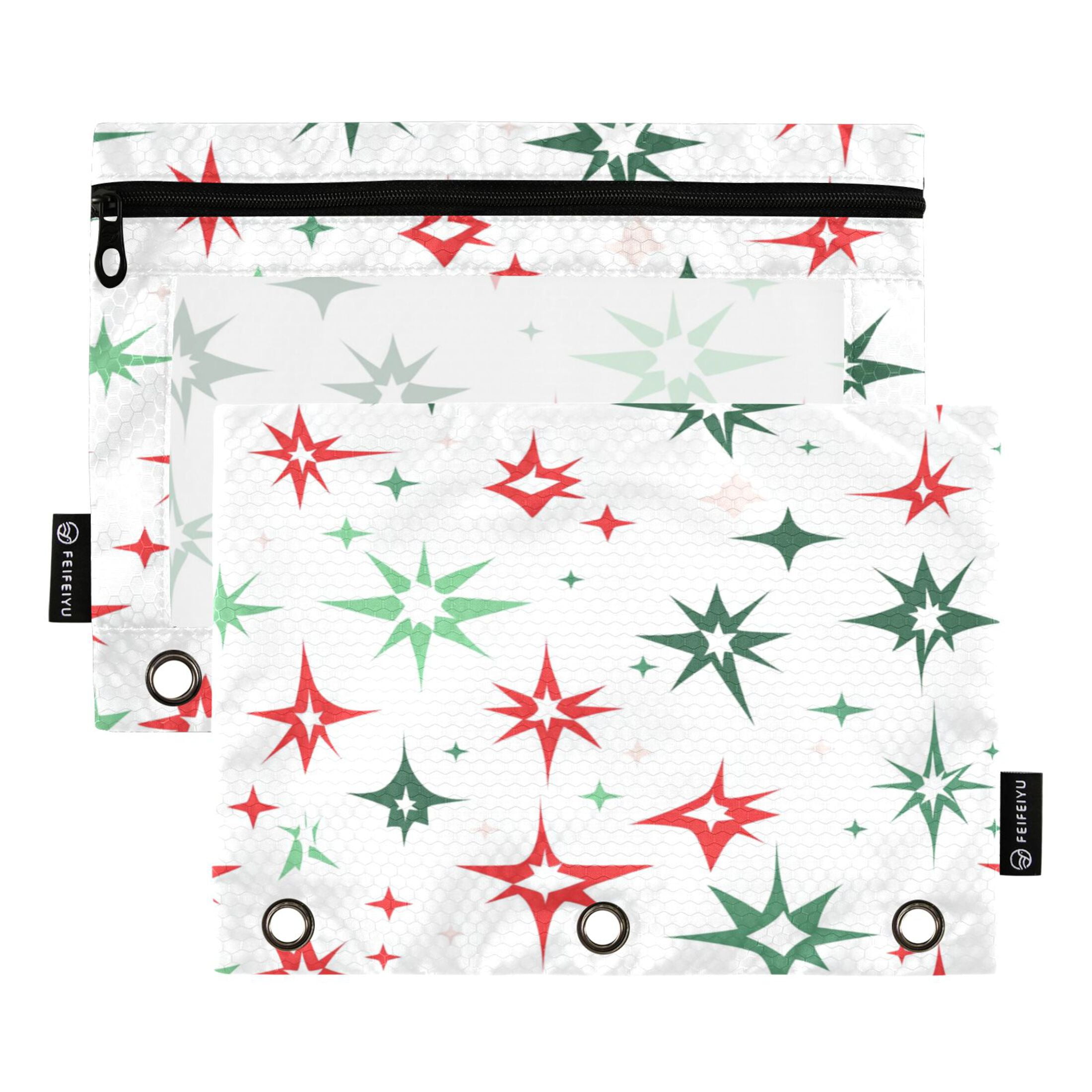 2 Pack Flip Folders with Clear PVC Window Binder Pouches 3-Ring Binder ...