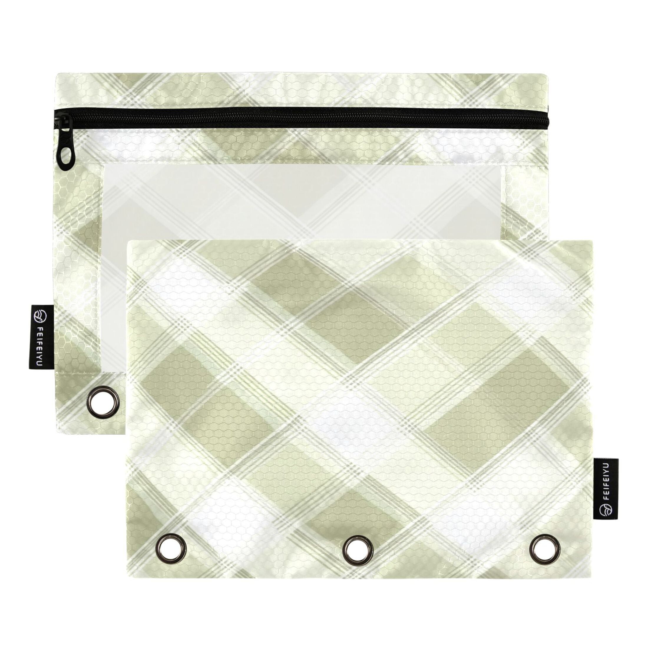 2 Pack Flip Folders with Clear PVC Window Binder Pouches 3-Ring Binder ...