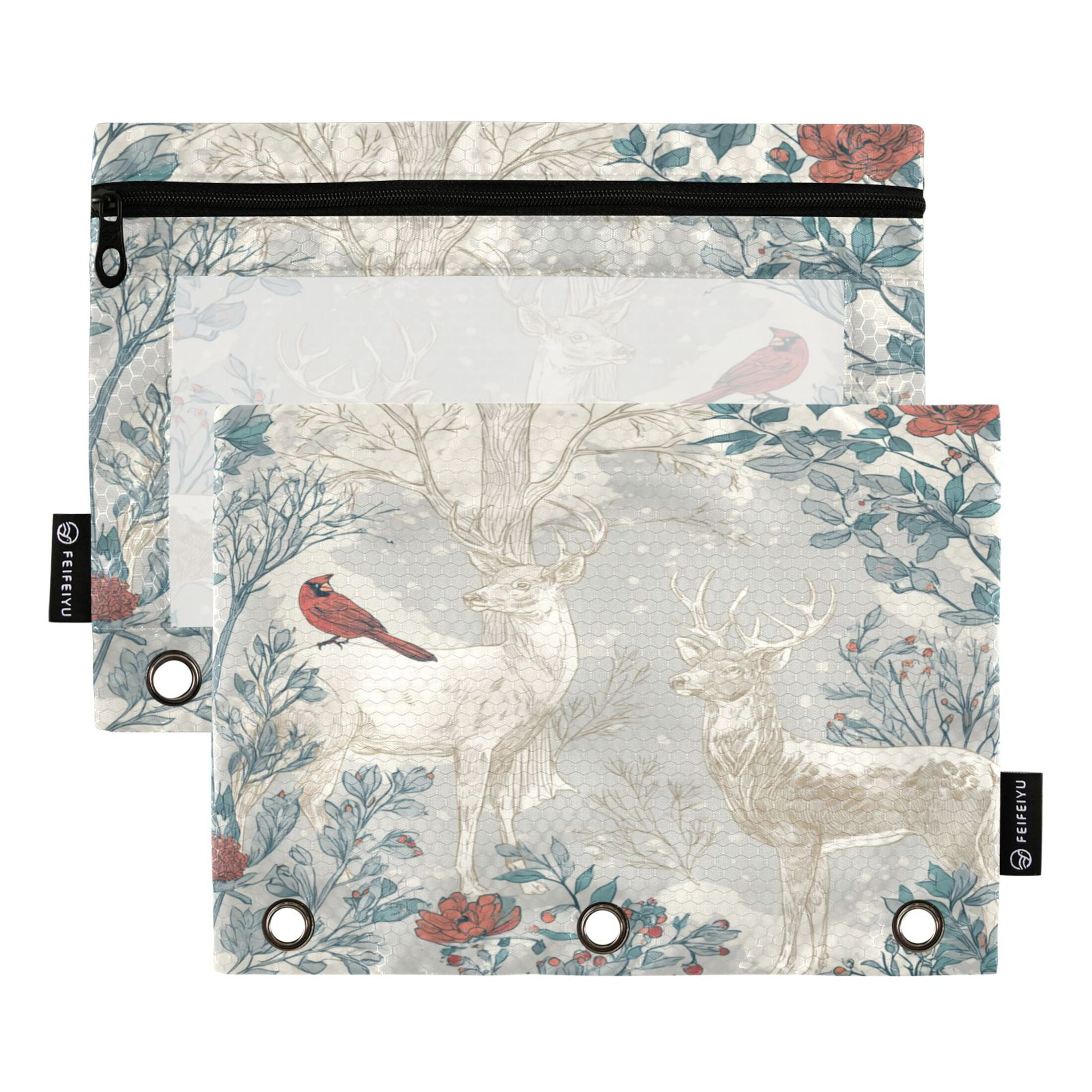 2 Pack Flip Folders with Clear PVC Window Binder Pouches 3-Ring Binder ...
