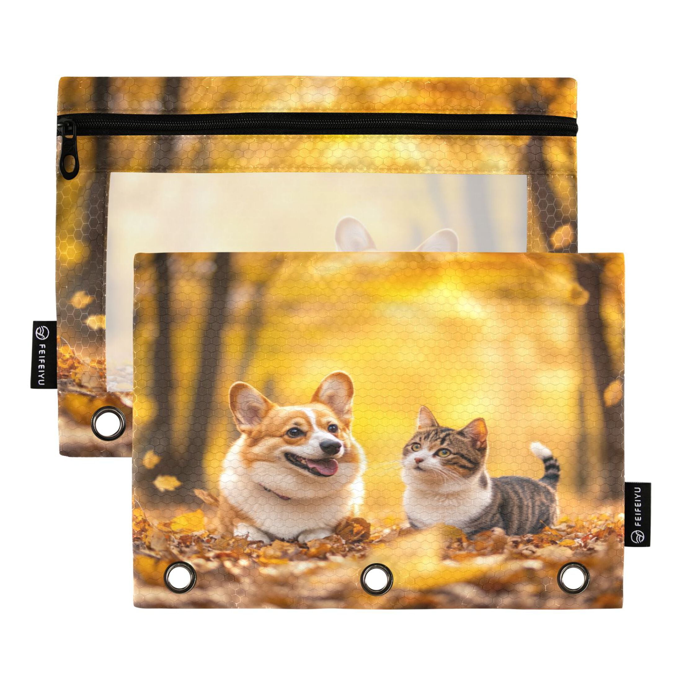 2 Pack Flip Folders with Clear PVC Window Binder Pouches 3-Ring Binder ...