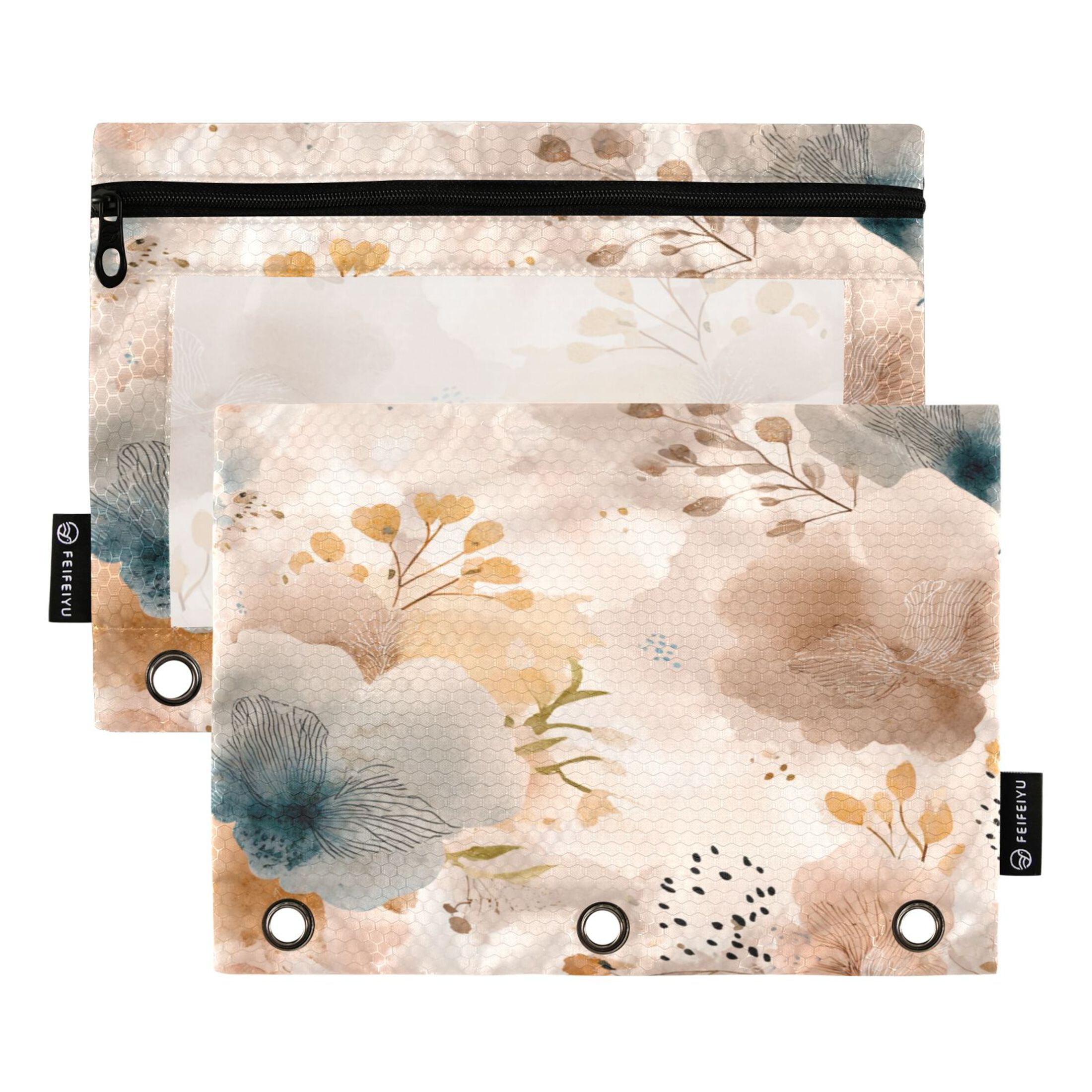 2 Pack Flip Folders with Clear PVC Window Binder Pouches 3-Ring Binder ...