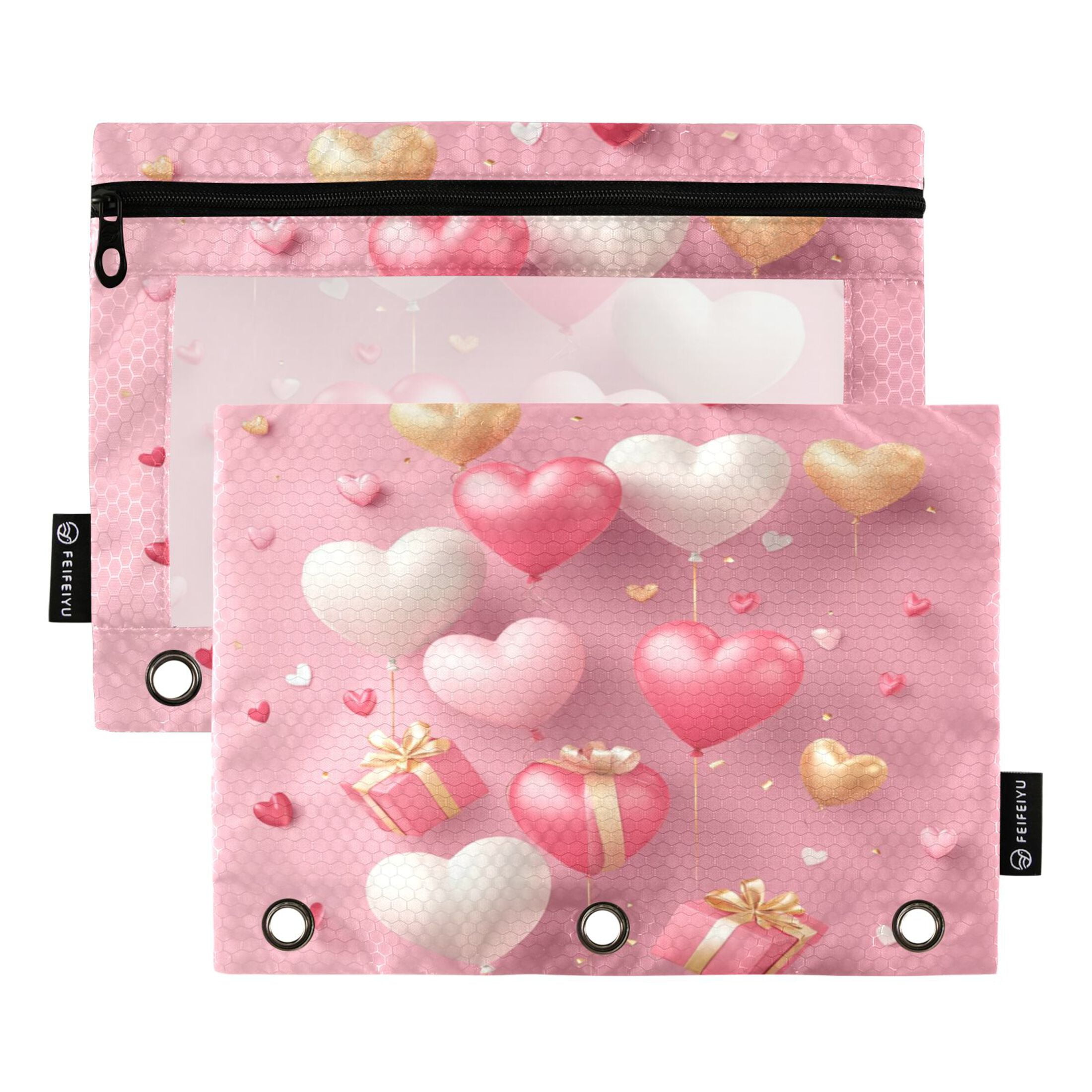 2 Pack Flip Folders with Clear PVC Window Binder Pouches 3-Ring Binder ...