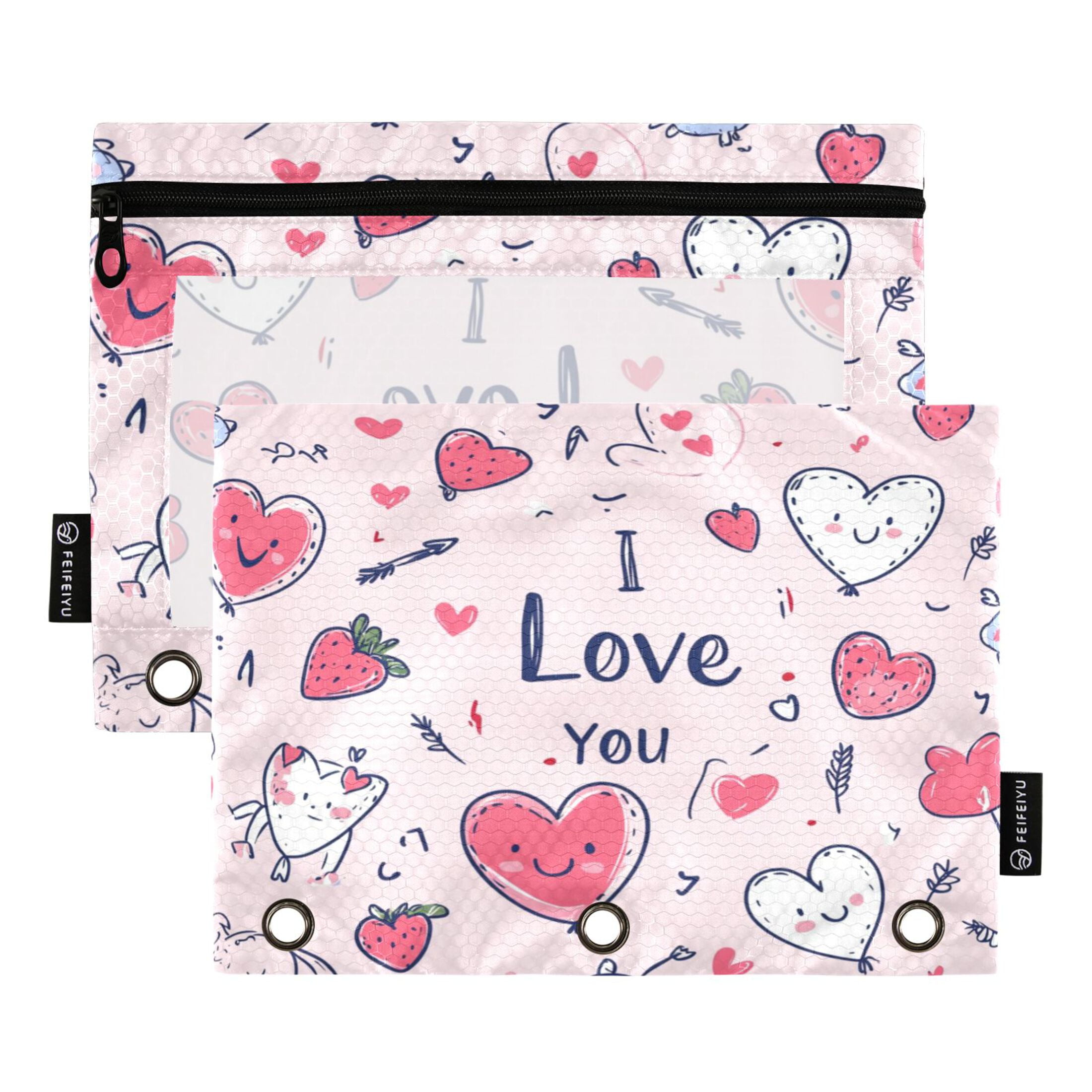 2 Pack Flip Folders with Clear PVC Window Binder Pouches 3-Ring Binder ...