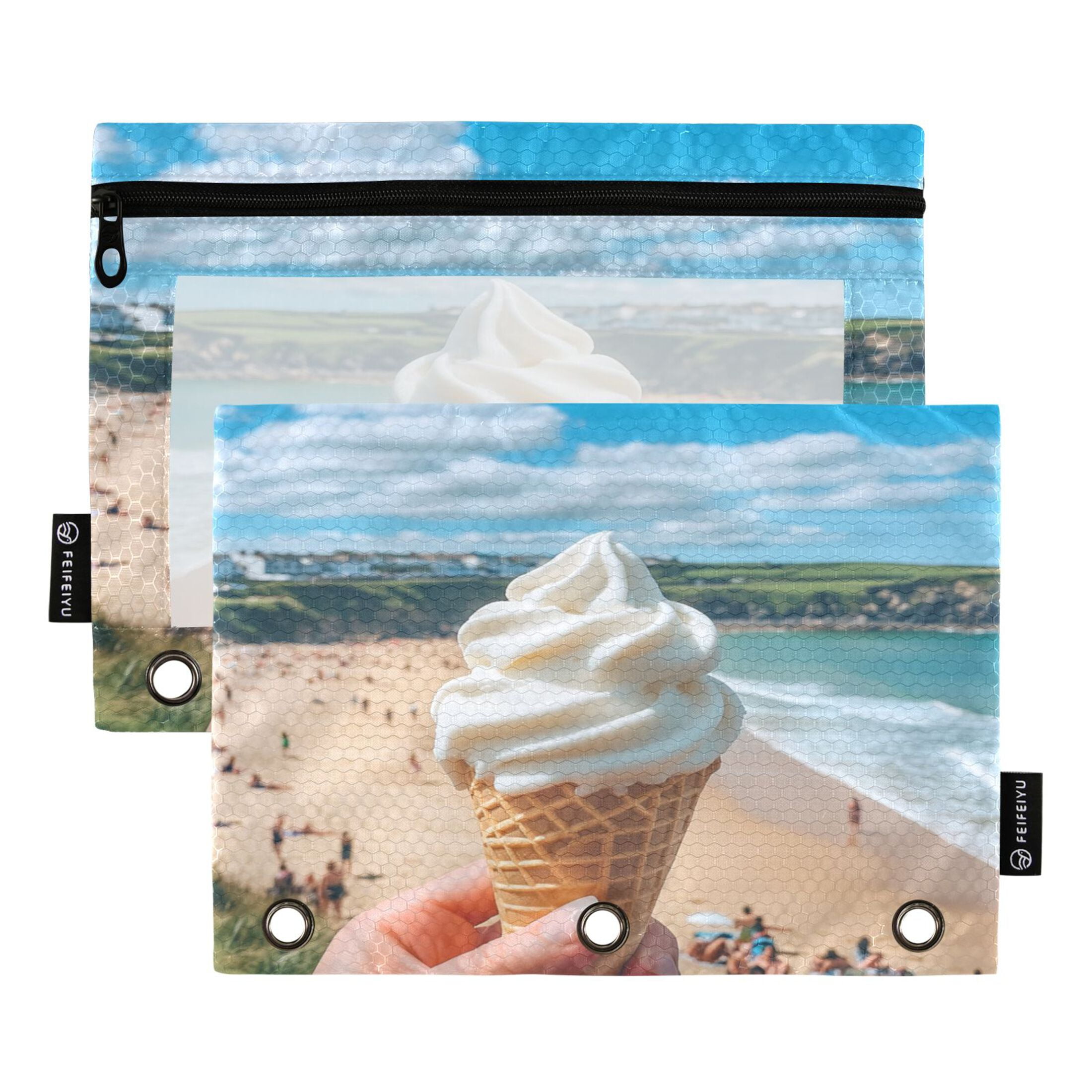 2 Pack Flip Folders with Clear PVC Window Binder Pouches 3-Ring Binder ...