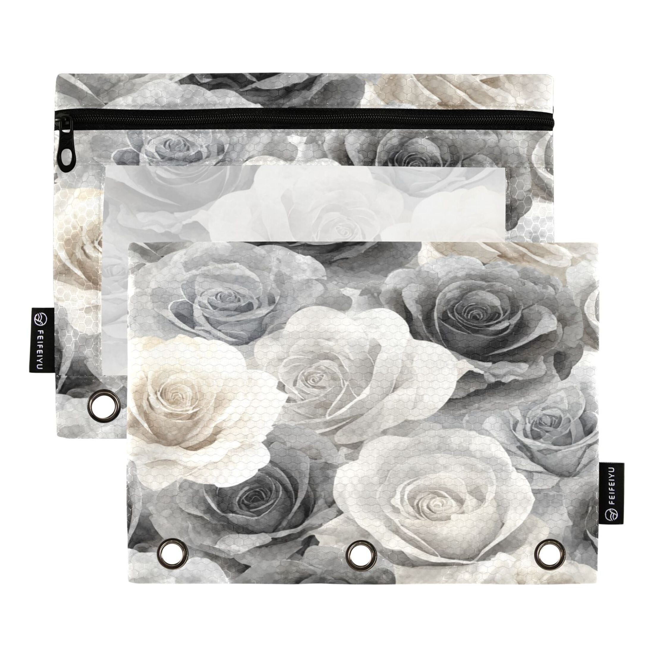 2 Pack Flip Folders with Clear PVC Window Binder Pouches 3-Ring Binder ...