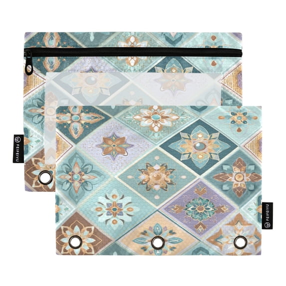 2 Pack Flip Folders with Clear PVC Window Binder Pouches 3-Ring Binder ...