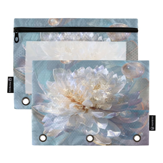 2 Pack Flip Folders with Clear PVC Window Binder Pouches 3-Ring Binder ...