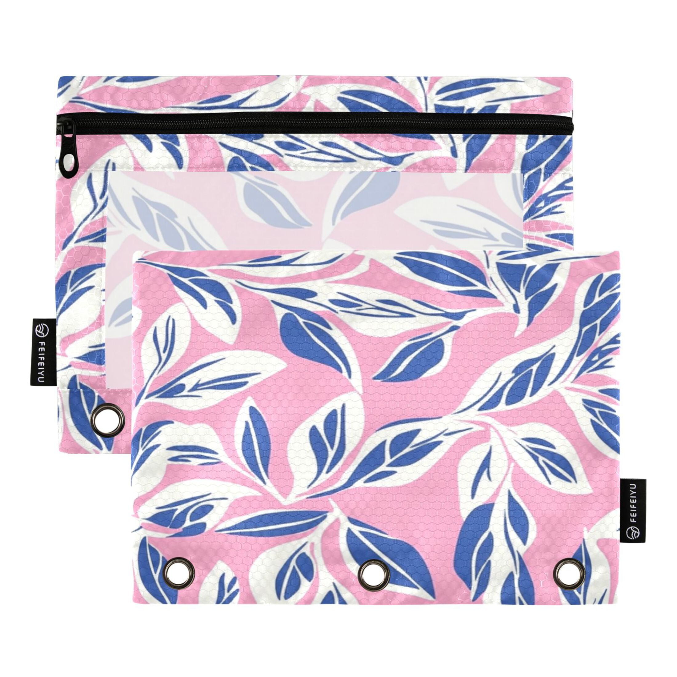 2 Pack Flip Folders with Clear PVC Window Binder Pouches 3-Ring Binder ...