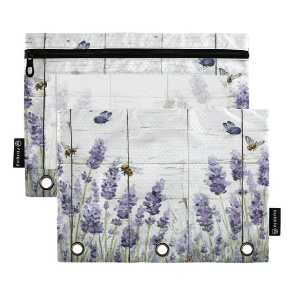 2 Pack Flip Folders with Clear PVC Window Binder Pouches 3-Ring Binder ...