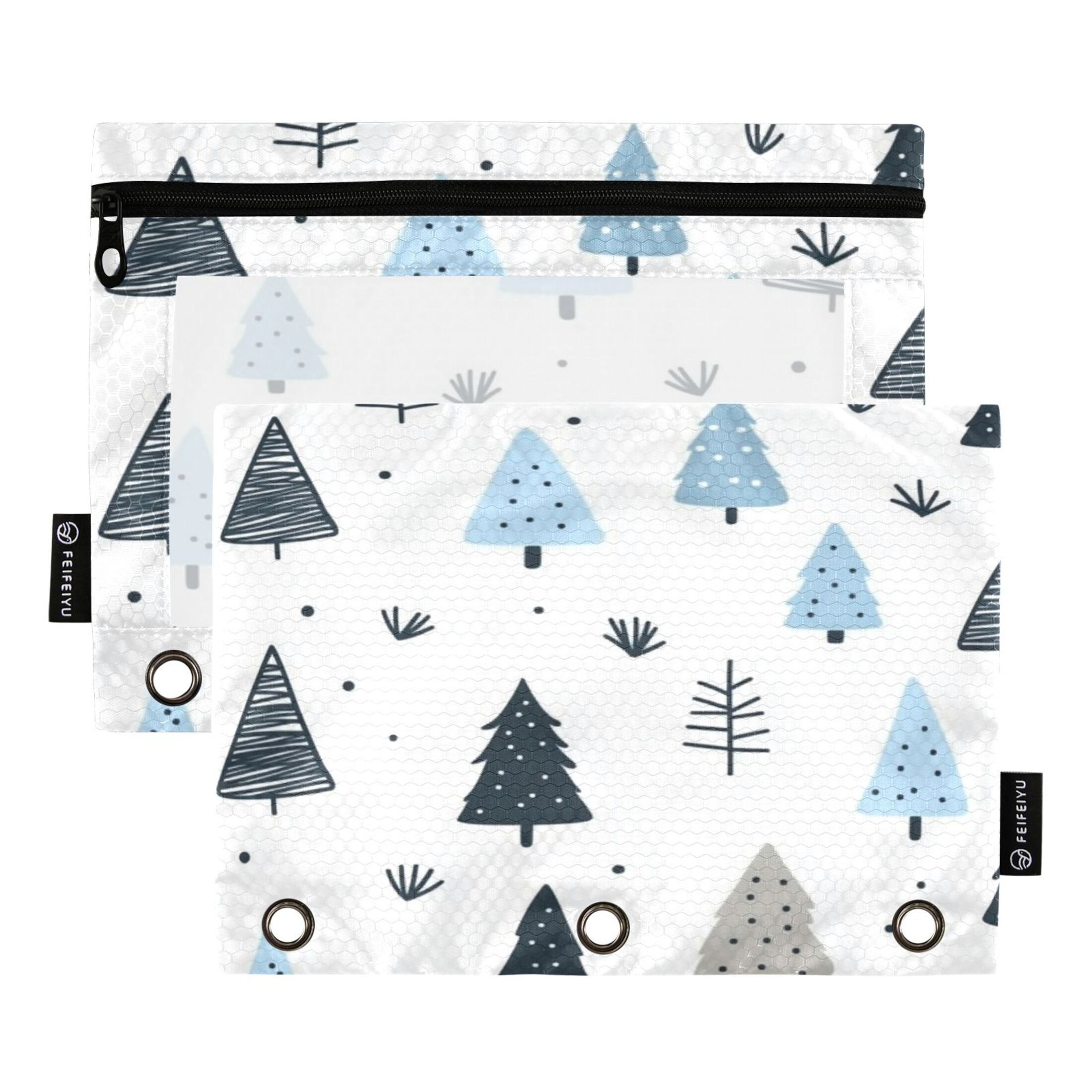 2 Pack Flip Folders with Clear PVC Window Binder Pouches 3-Ring Binder ...