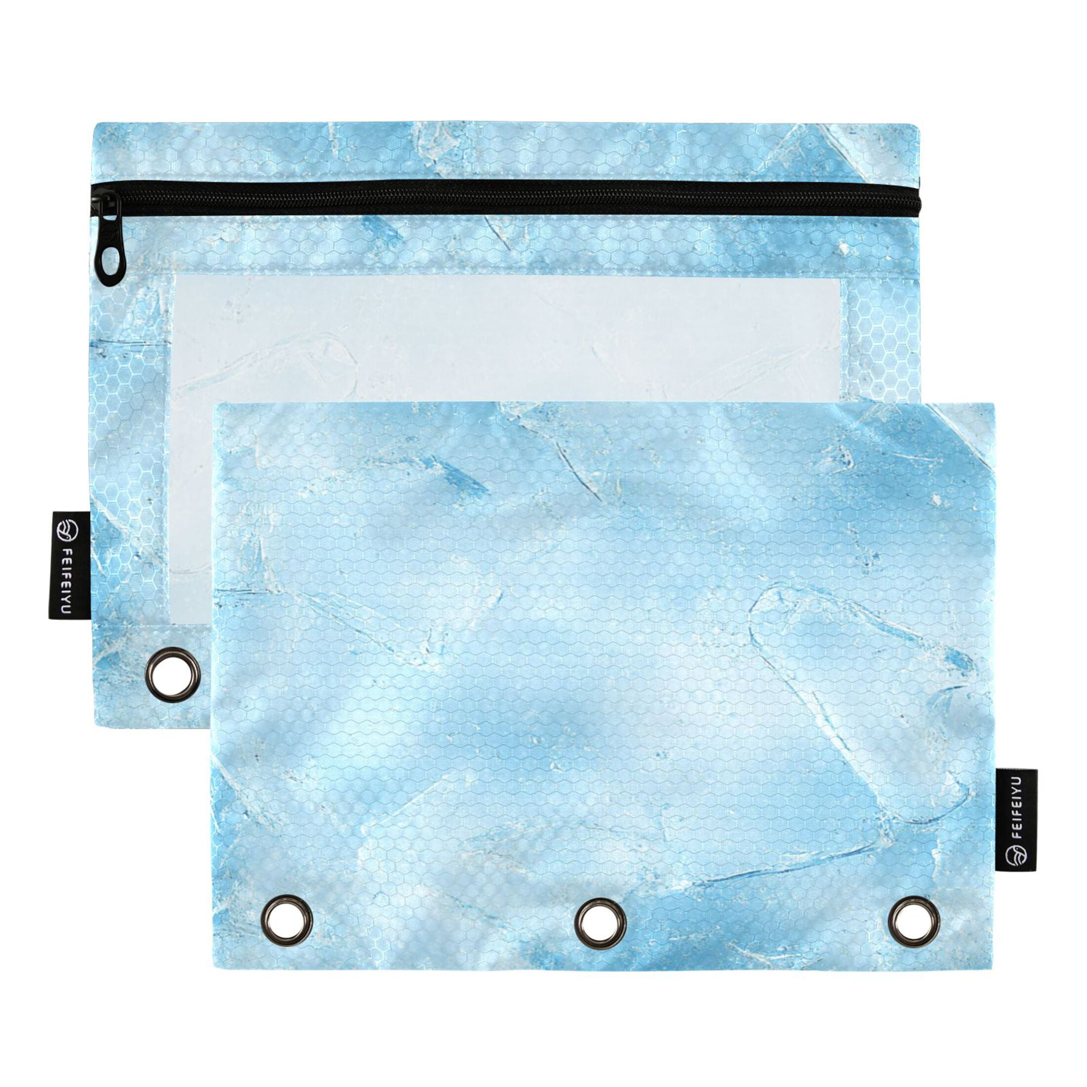 2 Pack Flip Folders with Clear PVC Window Binder Pouches 3-Ring Binder ...
