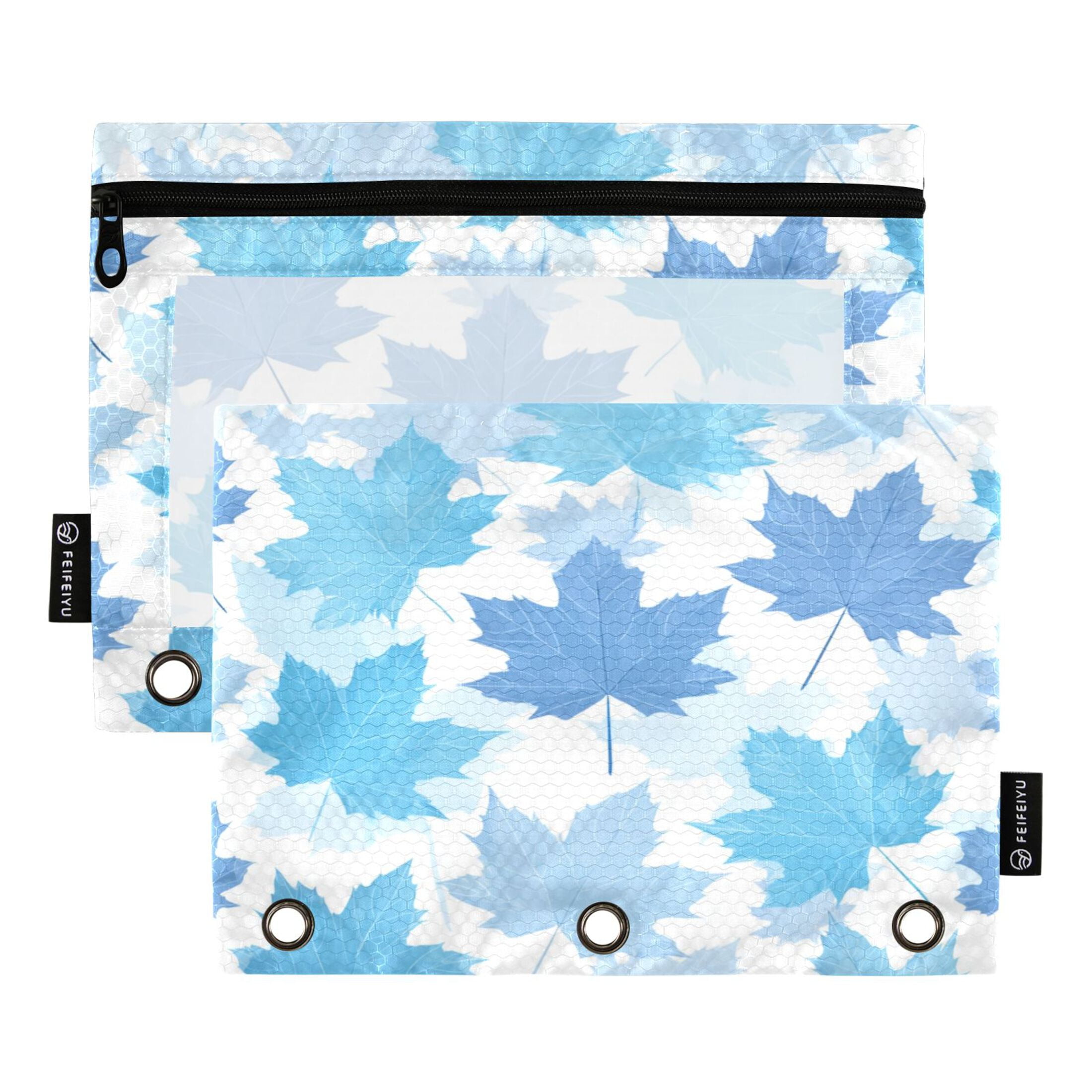 2 Pack Flip Folders with Clear PVC Window Binder Pouches 3-Ring Binder ...