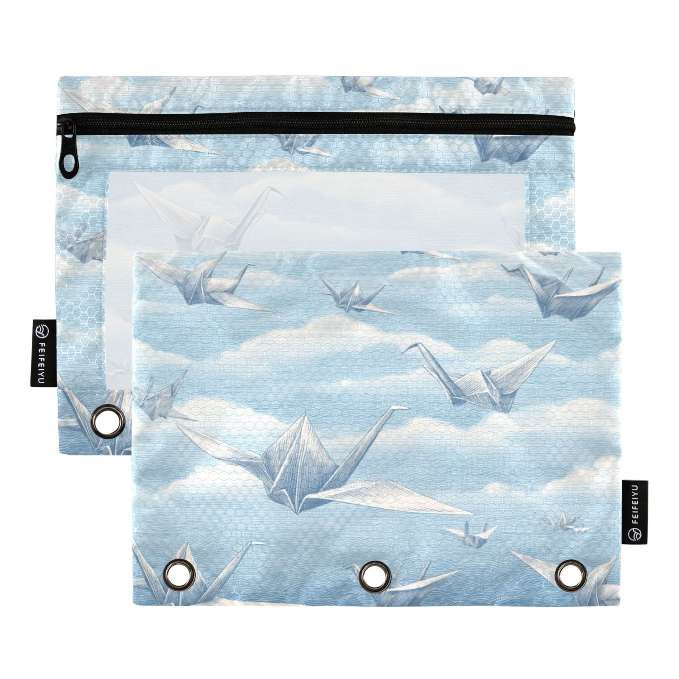 2 Pack Flip Folders with Clear PVC Window Binder Pouches 3-Ring Binder ...