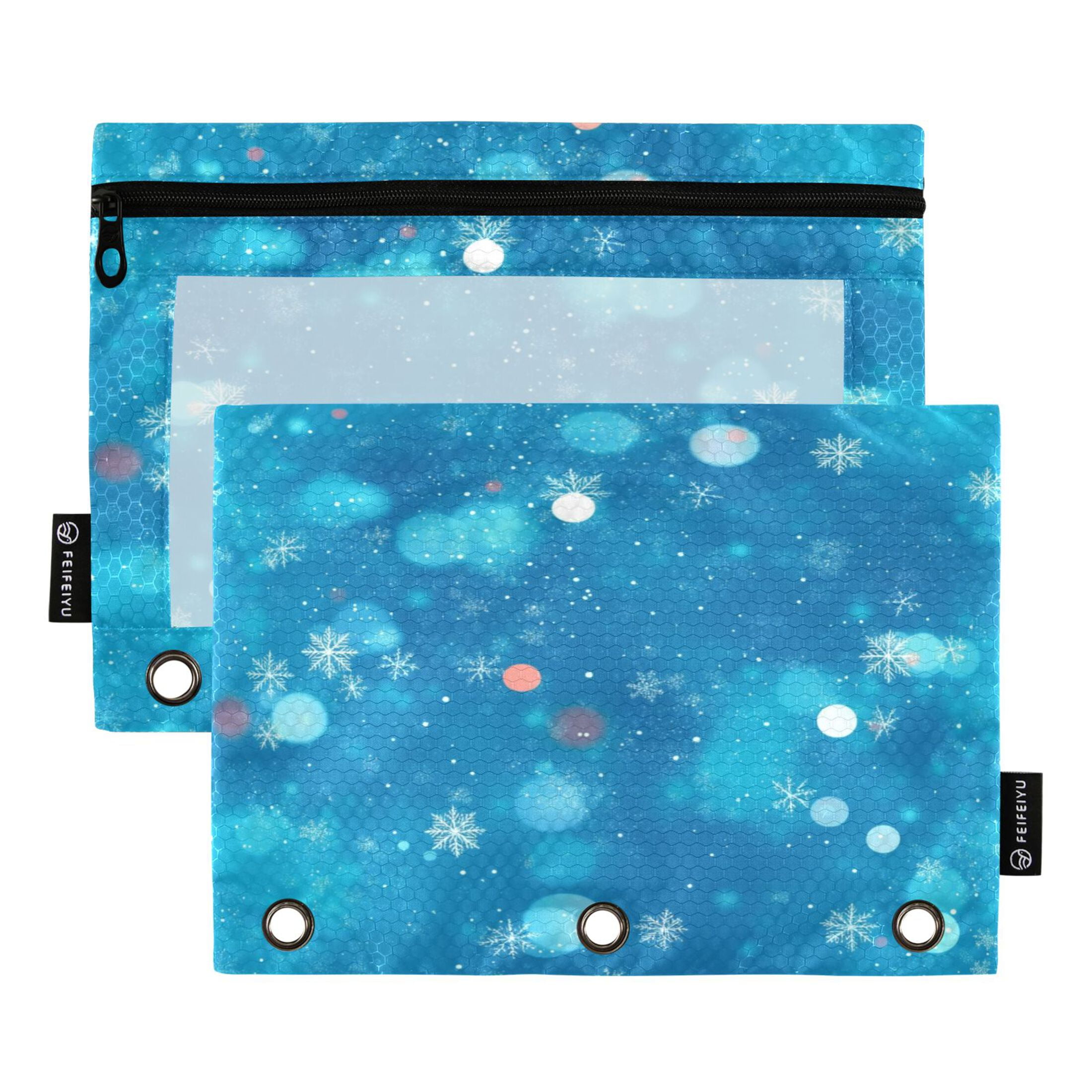 2 Pack Flip Folders with Clear PVC Window Binder Pouches 3-Ring Binder ...