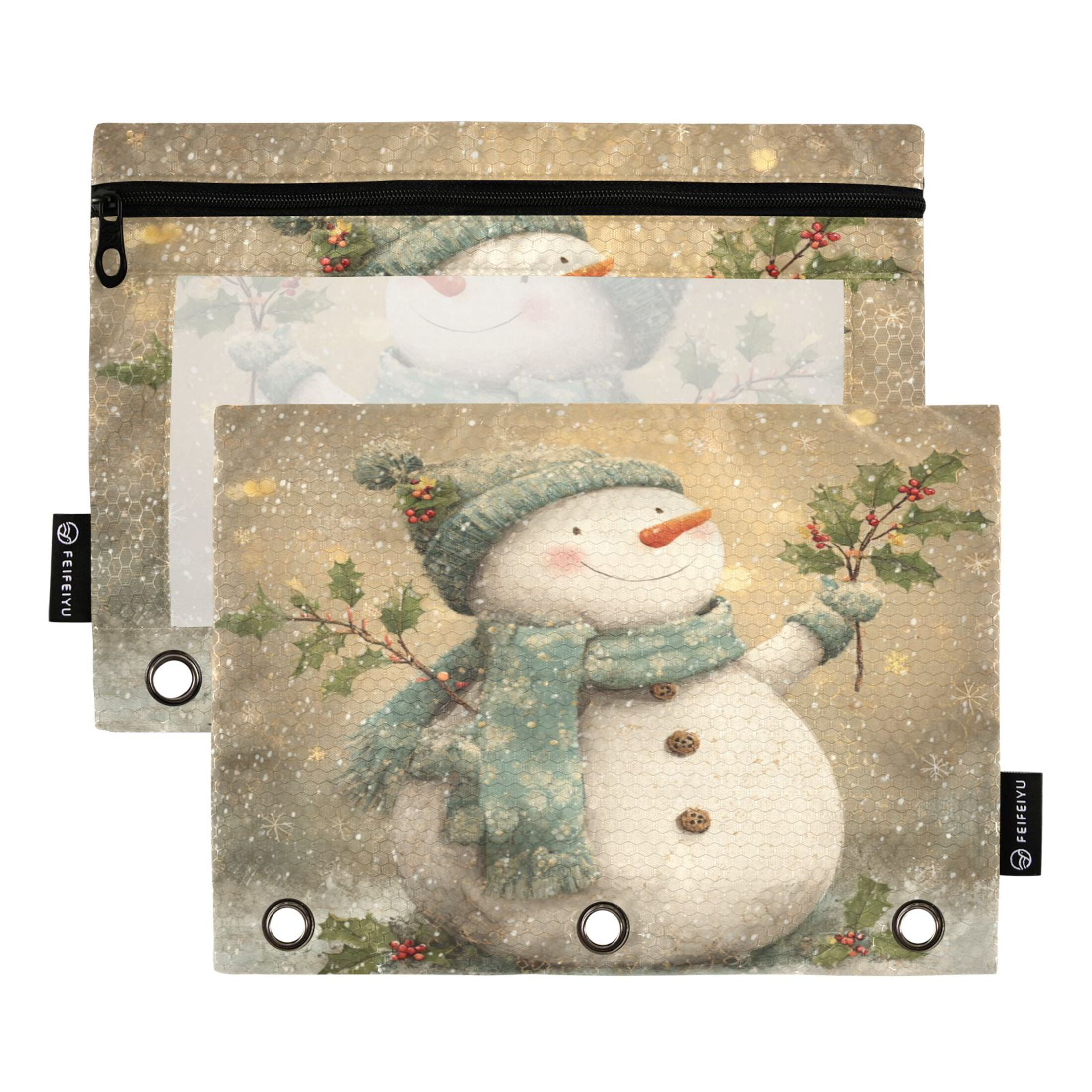 2 Pack Flip Folders with Clear PVC Window Binder Pouches 3-Ring Binder ...