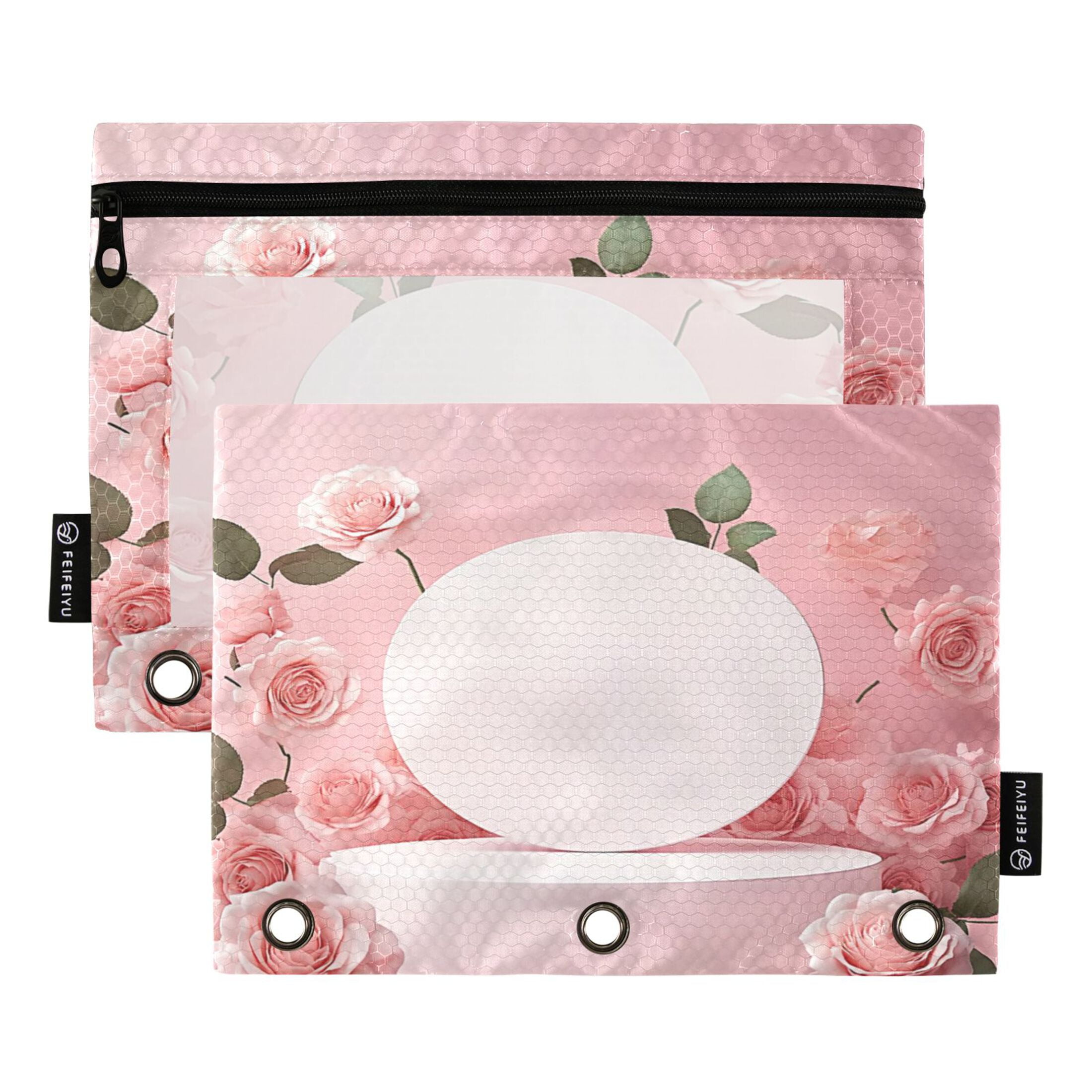 2 Pack Flip Folders with Clear PVC Window Binder Pouches 3-Ring Binder ...