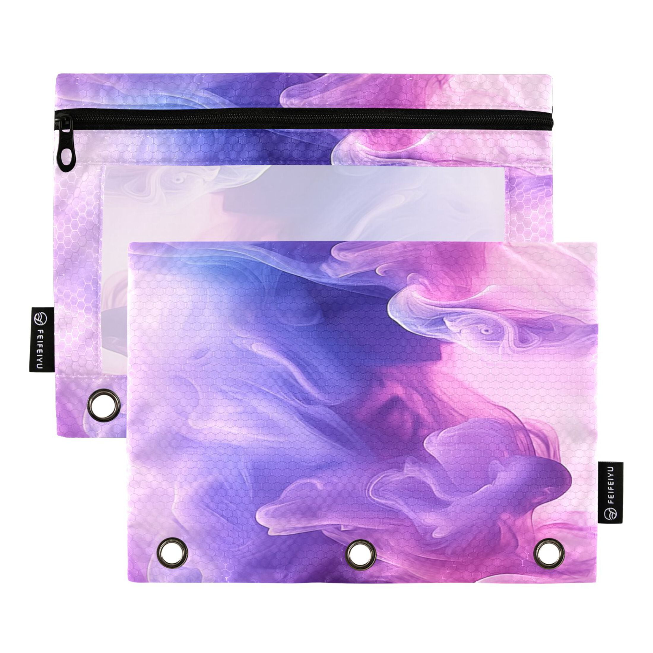 2 Pack Flip Folders with Clear PVC Window Binder Pouches 3-Ring Binder ...