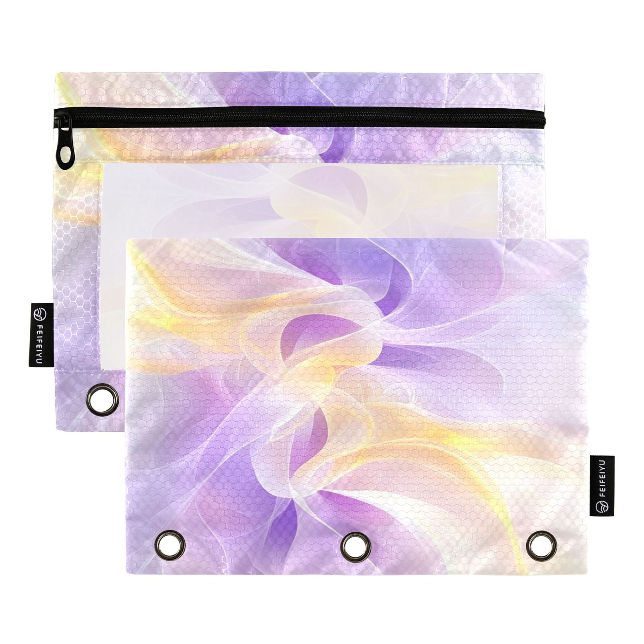 2 Pack Flip Folders with Clear PVC Window Binder Pouches 3-Ring Binder ...
