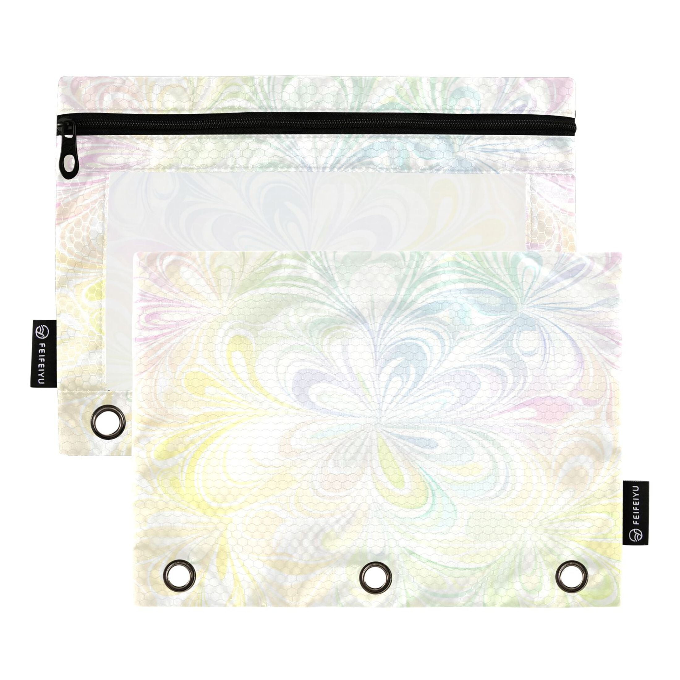 2 Pack Flip Folders with Clear PVC Window Binder Pouches 3-Ring Binder ...